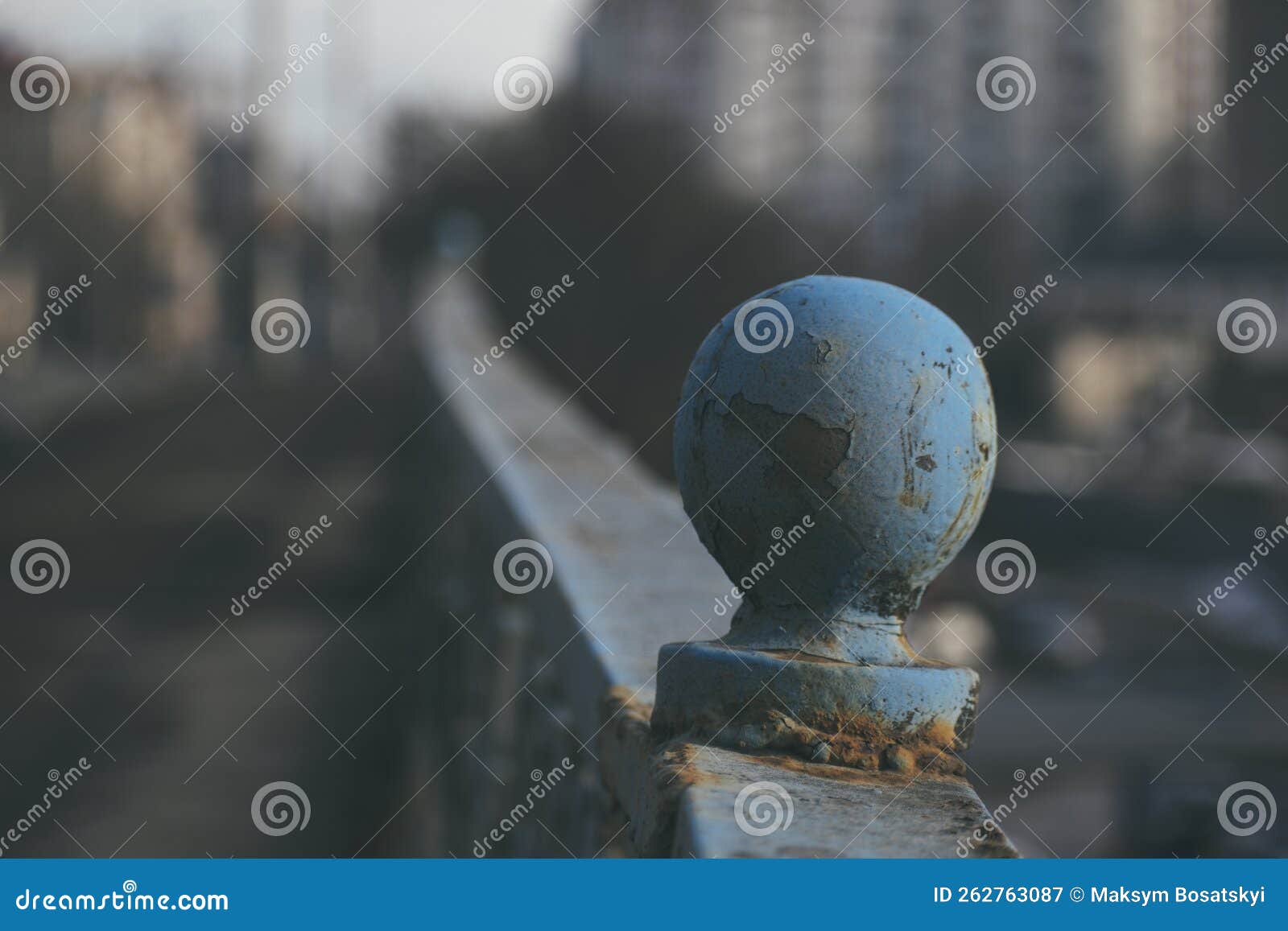 Metal Railing of the Old Bridge Stock Image - Image of metal, abstract ...