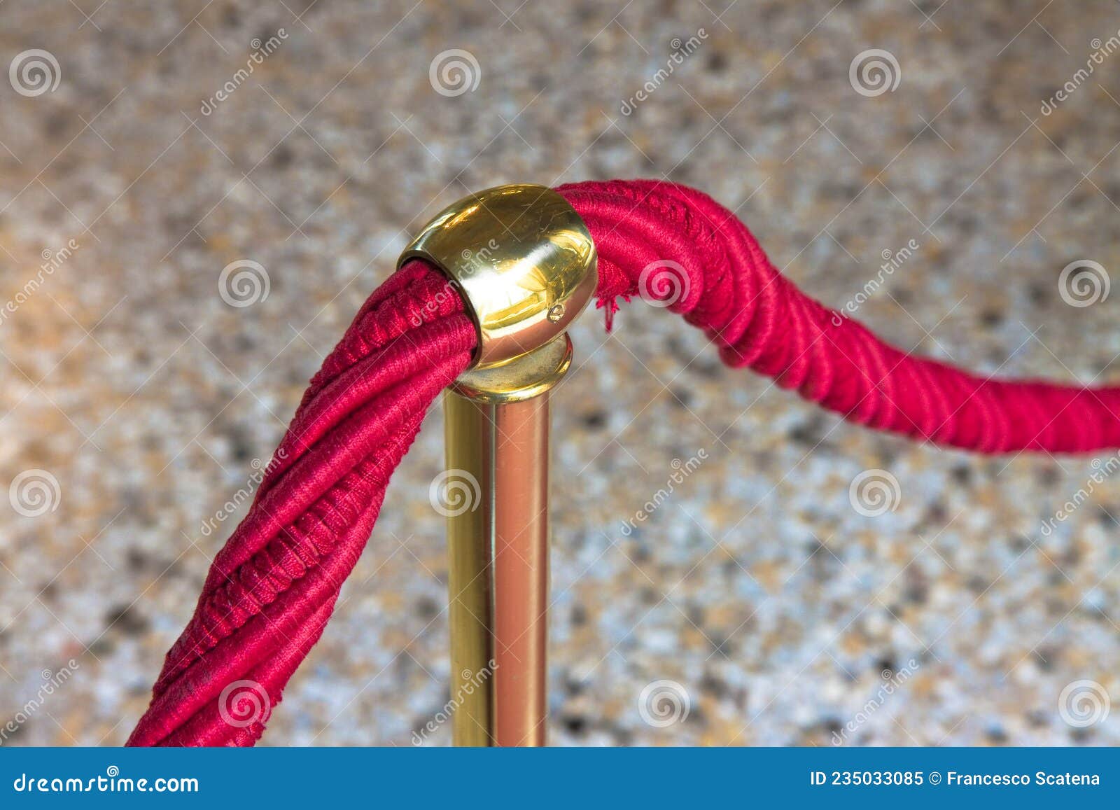 Metal Railing Stand with Red Rope for Museum or Exhibition Stock Image ...