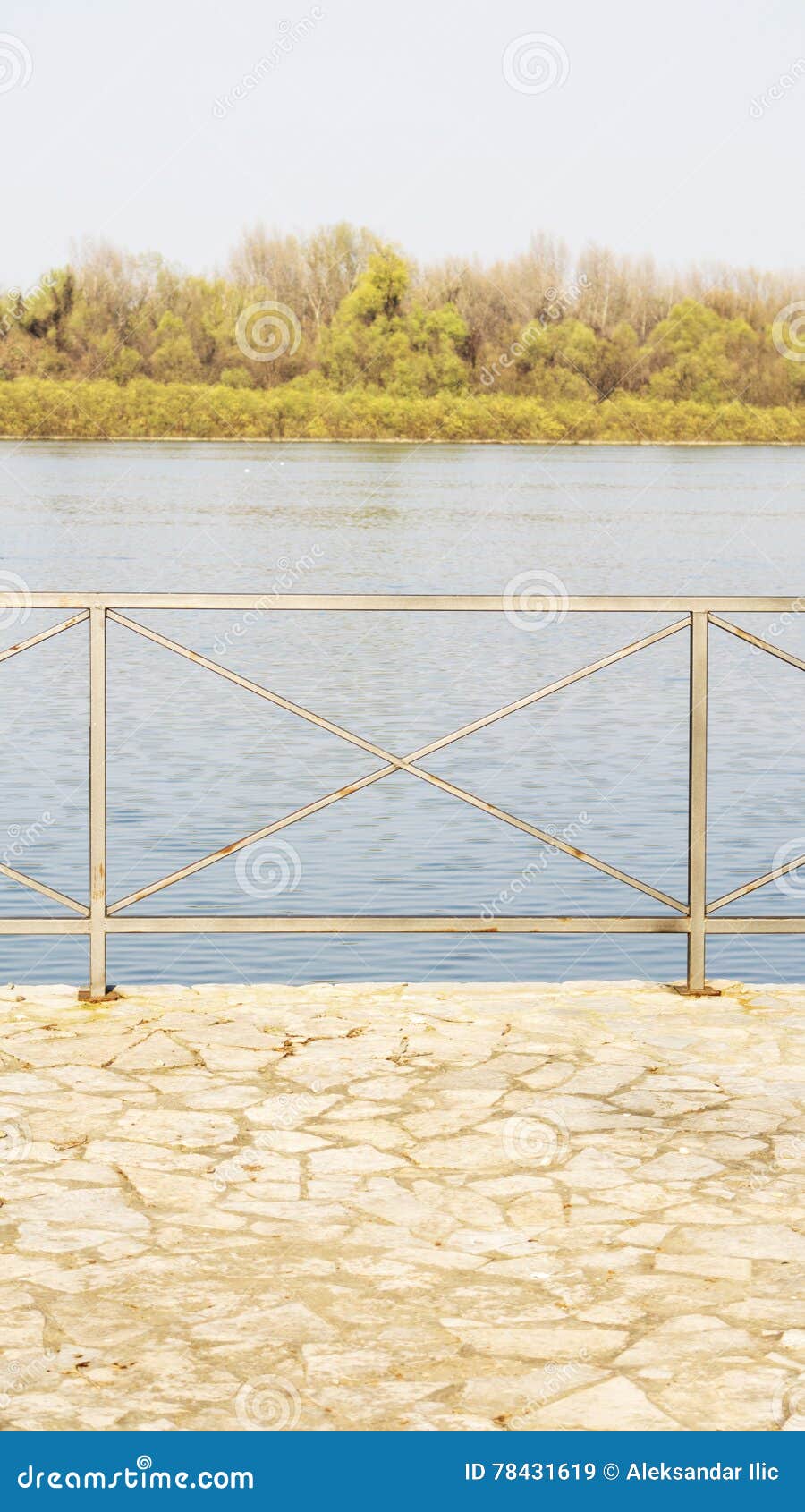 Metal Railing on Waterfront Stock Image - Image of season, railing ...
