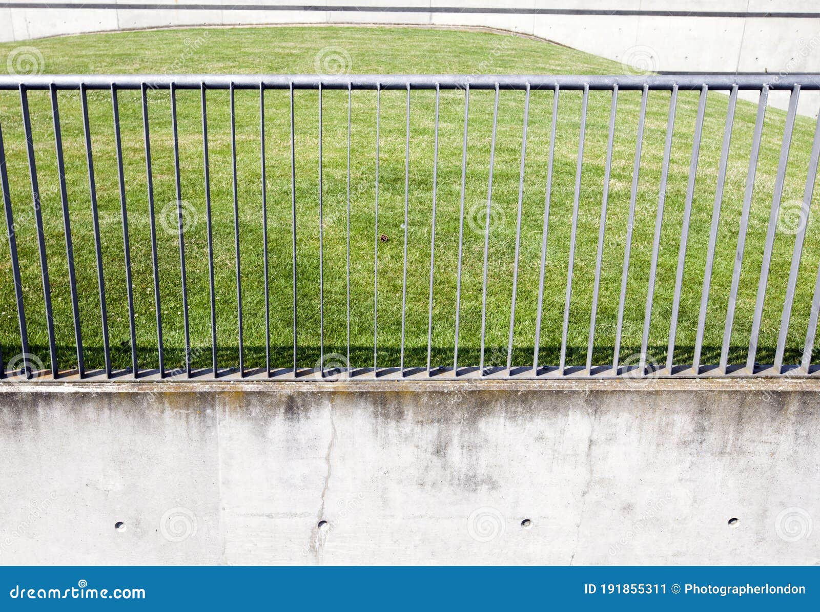 Metal Railings in Front of Grass Stock Image - Image of lawn, entry ...