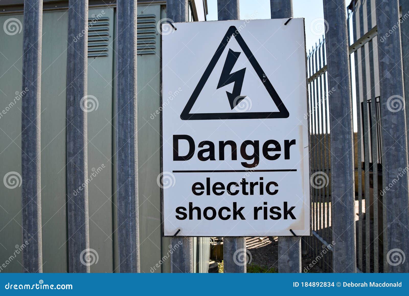 Black and White Rectangular Sign - Danger Electric Shock Risk with ...