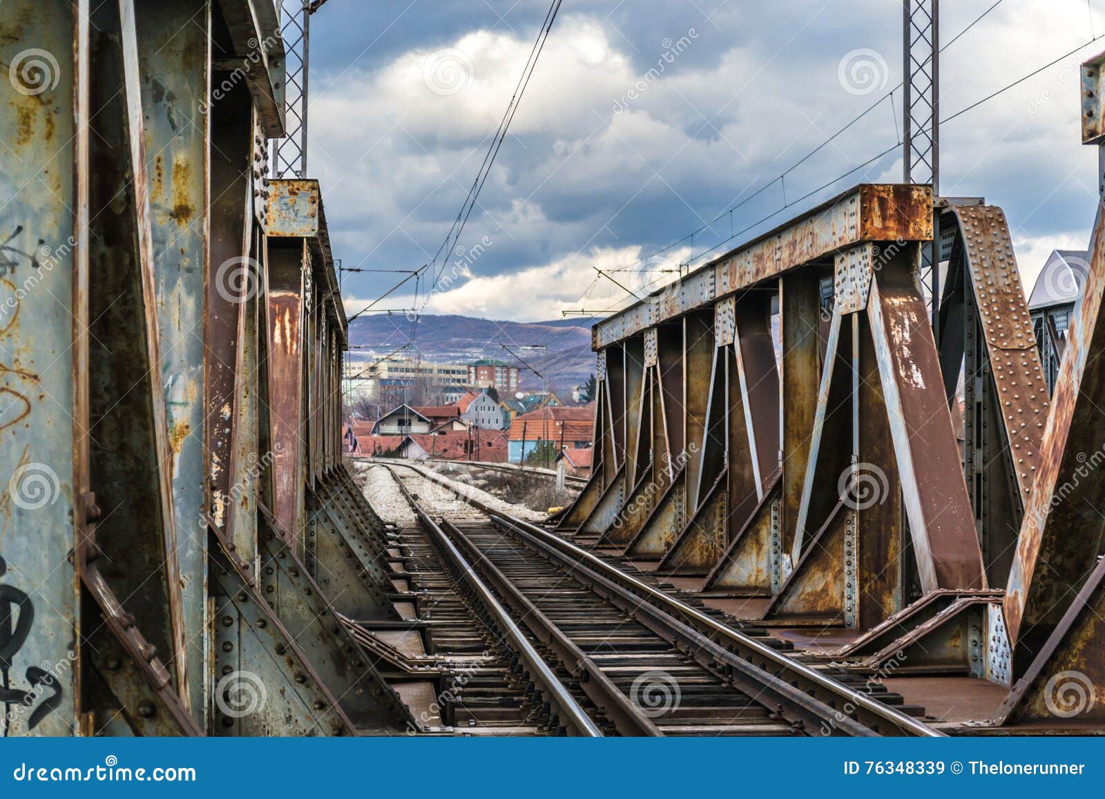 Metal Railroad Bridge stock image. Image of construction - 76348339