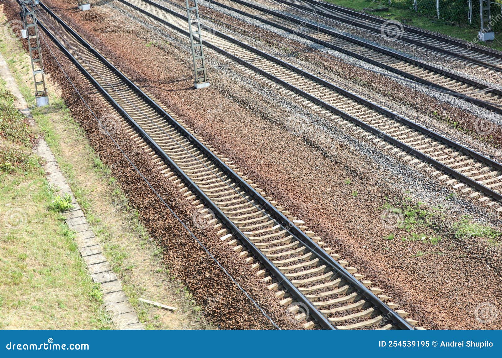 Metal Railroad on the Ground As a Background. Stock Image - Image of ...