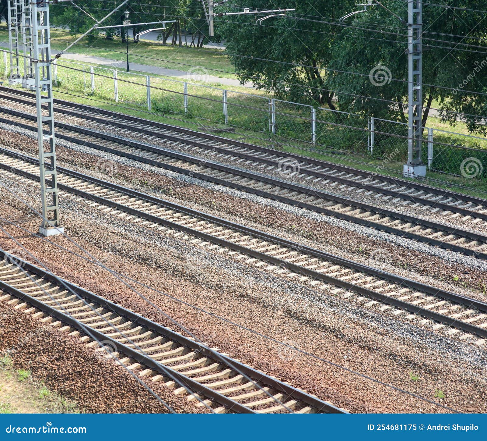 Metal Railroad on the Ground As a Background. Stock Image - Image of ...