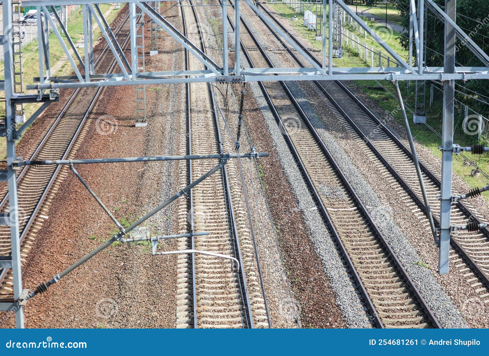 Metal Railroad on the Ground As a Background. Stock Image - Image of ...