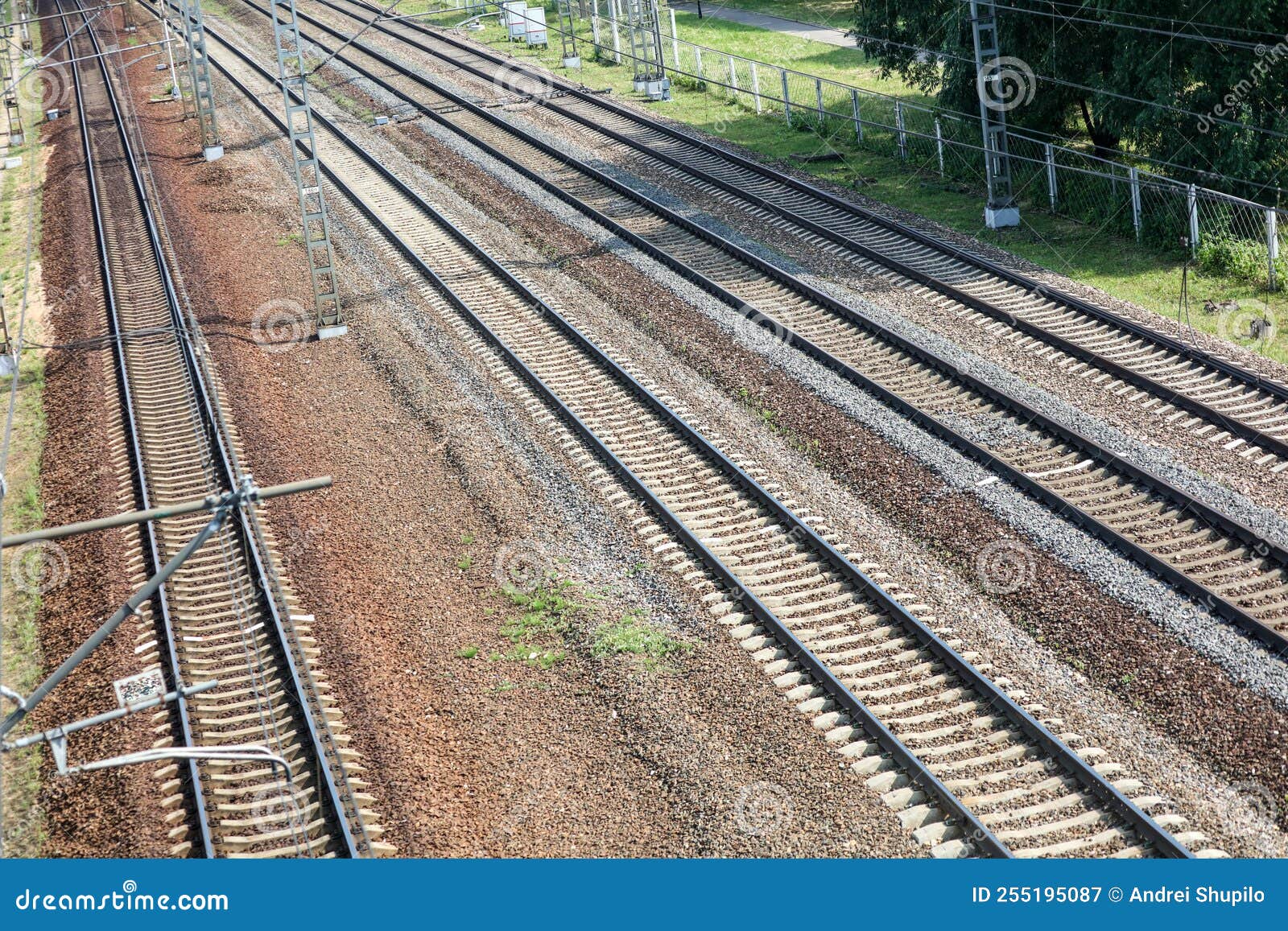 Metal Railroad on the Ground As a Background. Stock Image - Image of ...