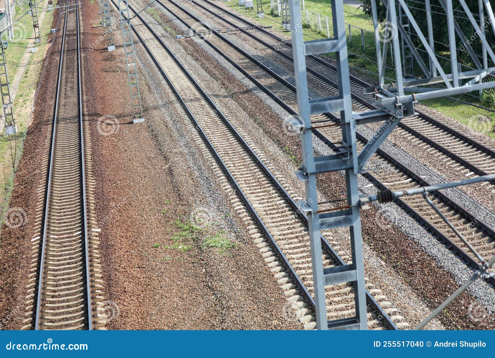 Metal Railroad on the Ground As a Background. Stock Photo - Image of ...