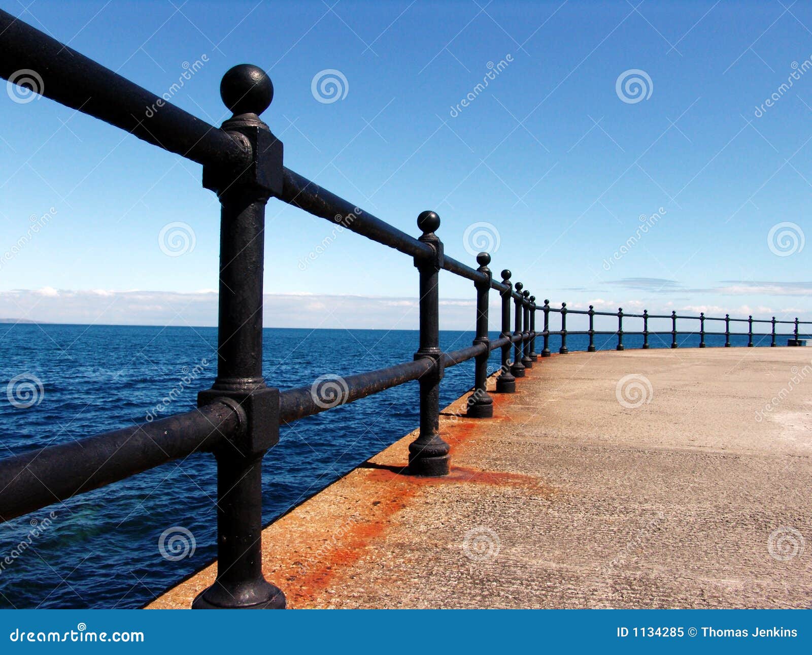 Metal Rails on a Beachfront Stock Image - Image of concrete, promenade ...