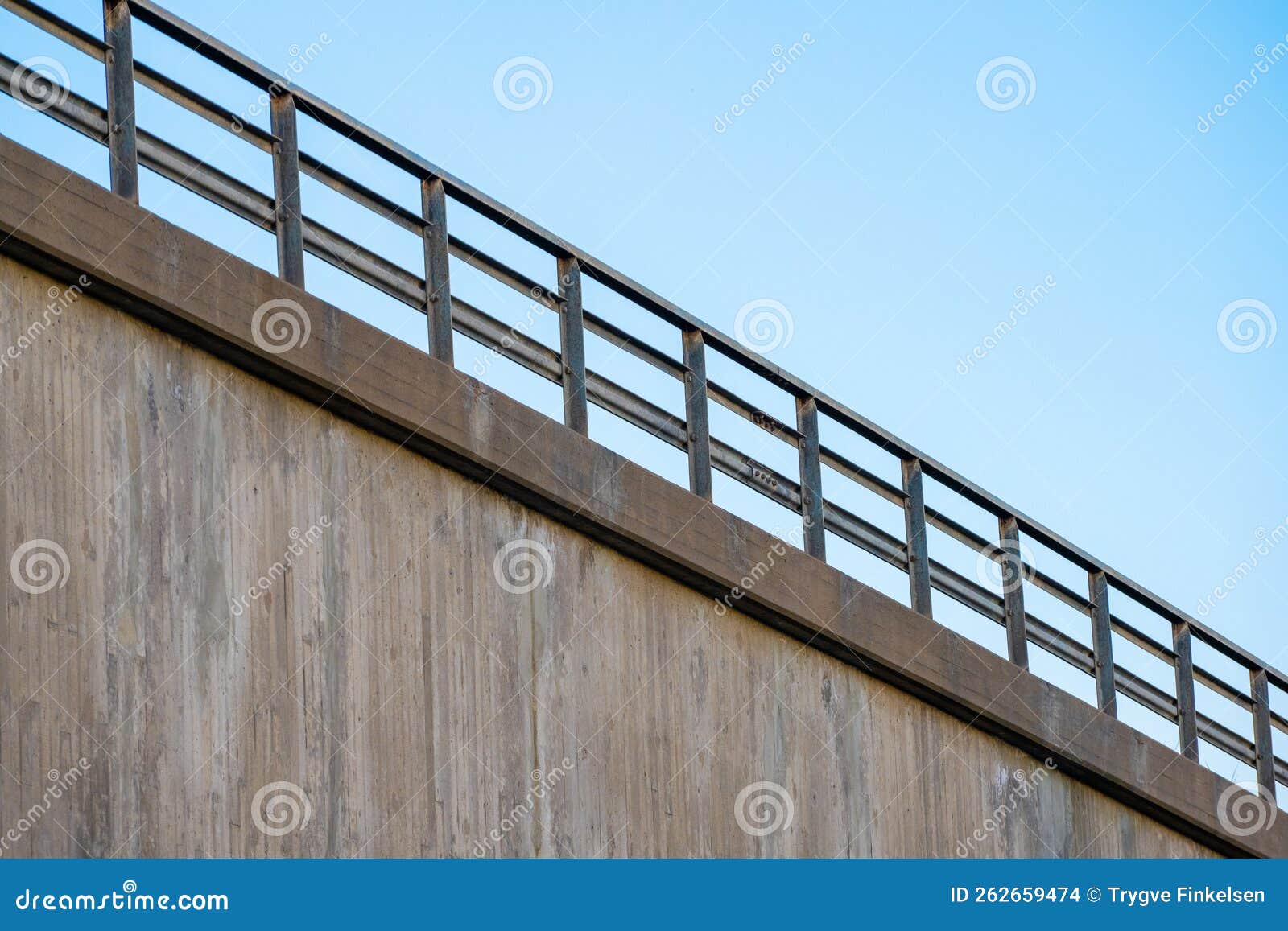 Metal Rails of a Concrete Off Ramp.. Stock Photo - Image of stone ...