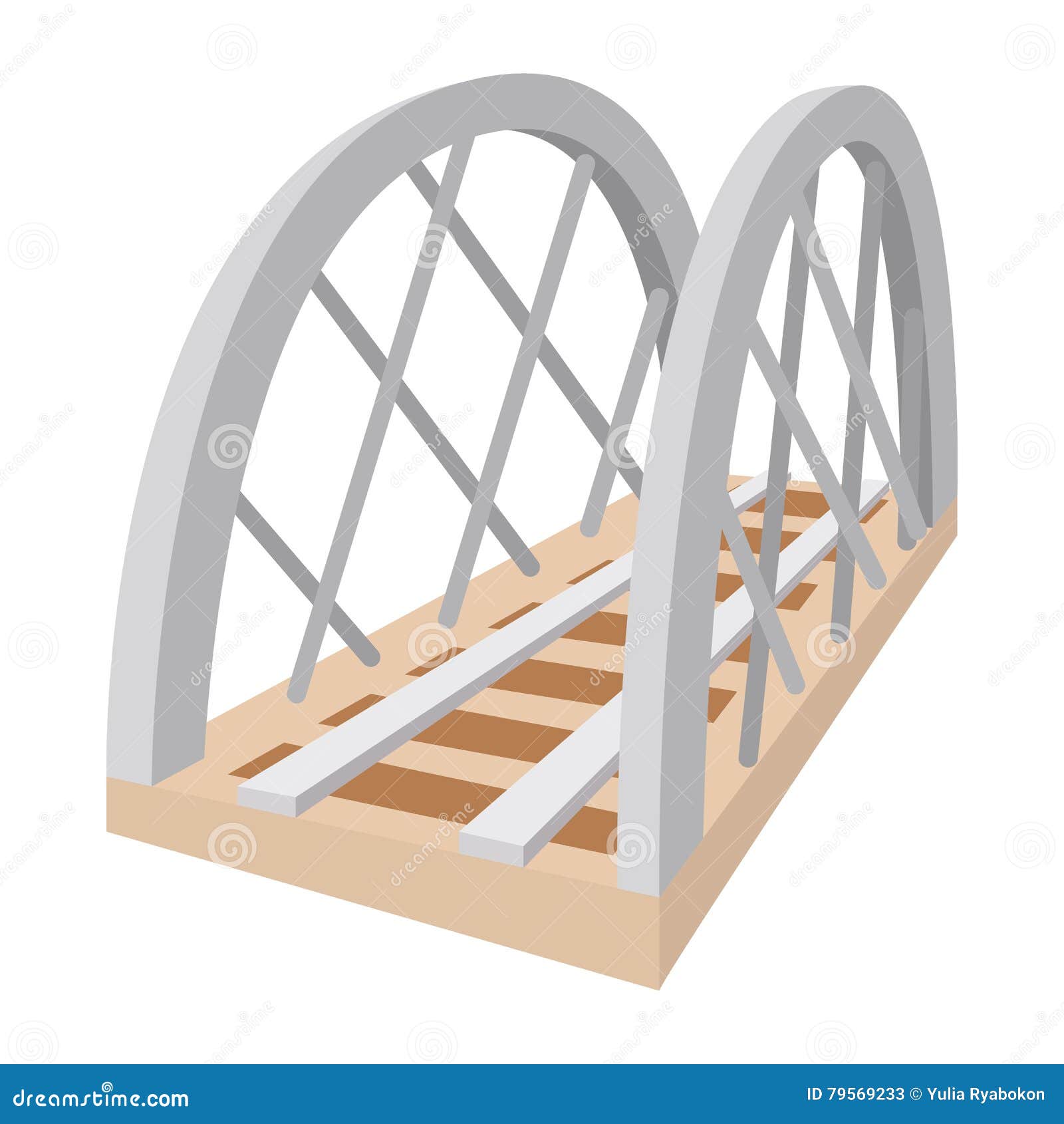 Metal Railway Bridge Cartoon Icon Stock Vector - Illustration of path ...