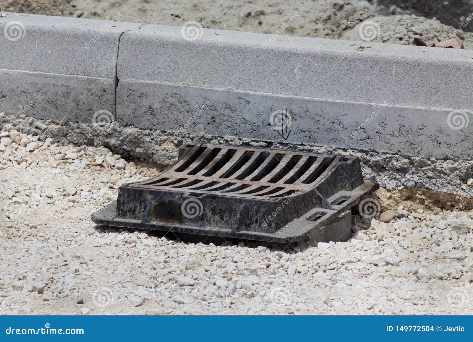 Rainwater Drain Under Construction Stock Photo - Image of sewer ...