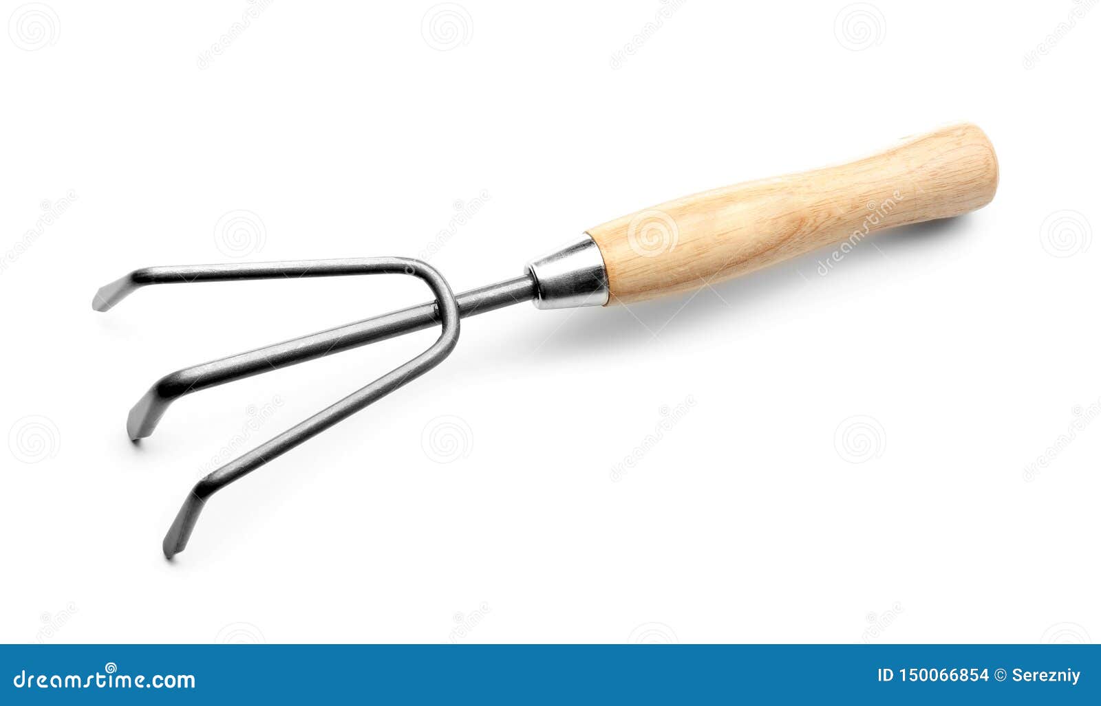 Metal Rake for Gardening on White Background Stock Photo - Image of ...