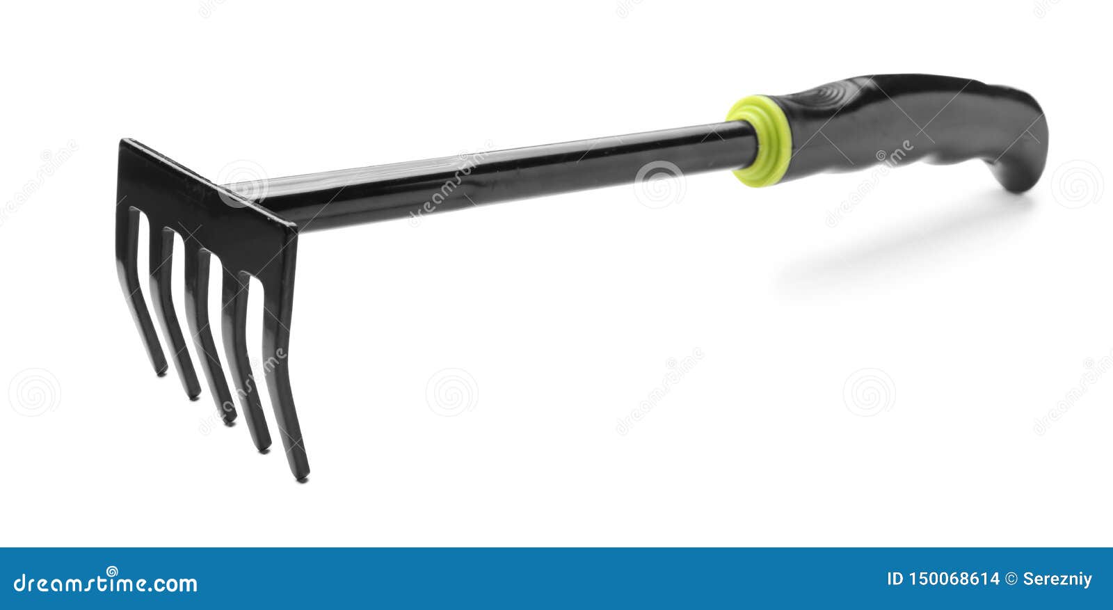 Metal Rake for Gardening on White Background Stock Photo - Image of ...