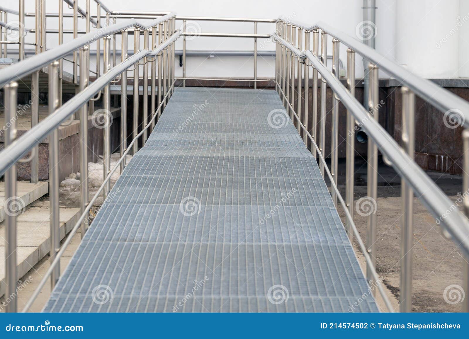 Metal Ramp with Railing for Sedentary People Stock Photo - Image of ...