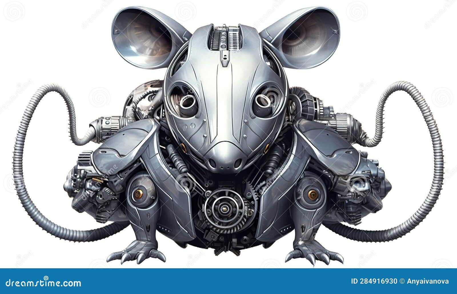 A Metal Rat with a Helmet on it S Head. Stock Photo - Image of animal ...