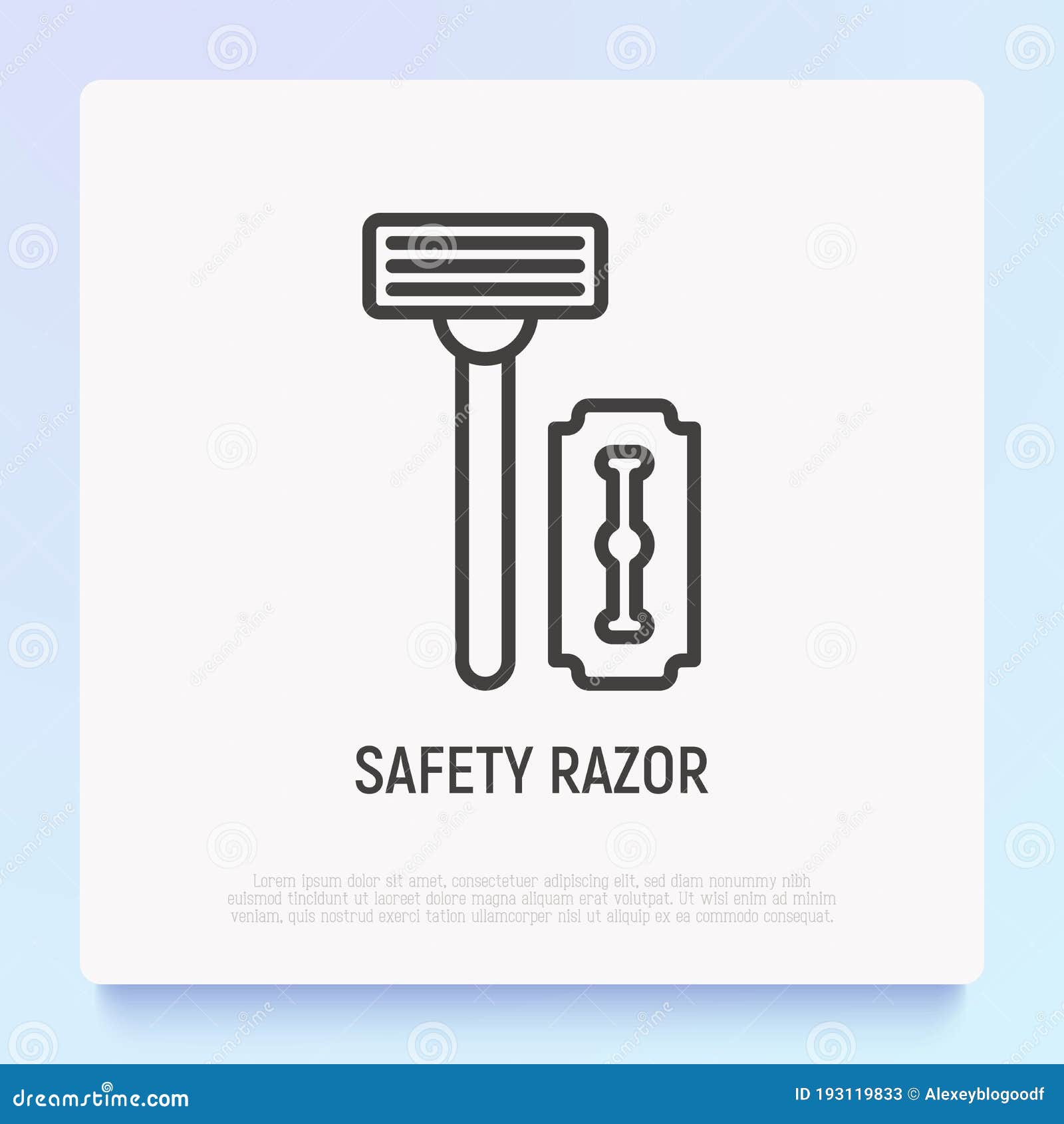 Metal Razor with Blade Thin Line Icon. Modern Vector Illustration Stock ...