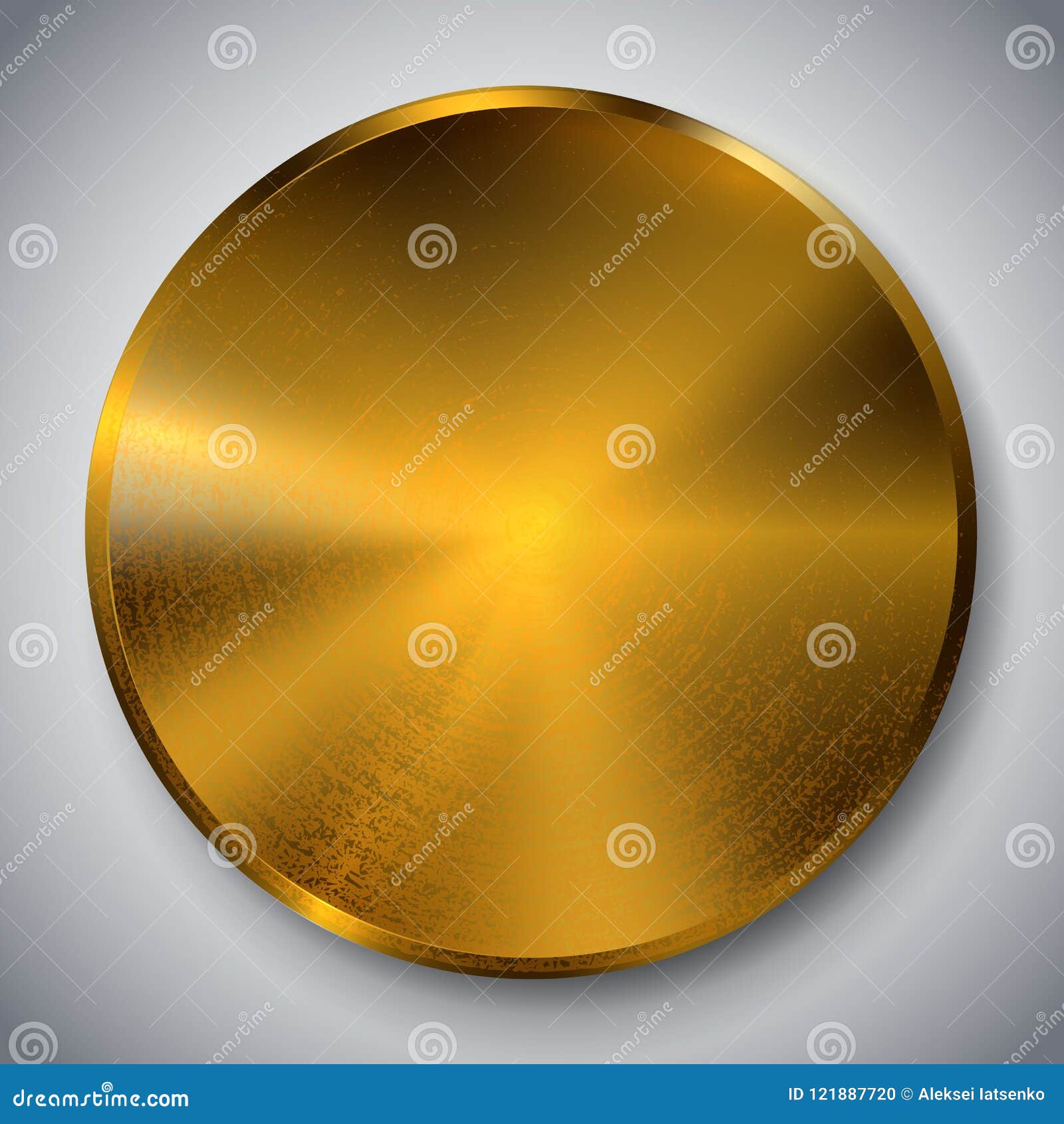 Metal Realistic Button Template Reflective Gold Stock Vector ...