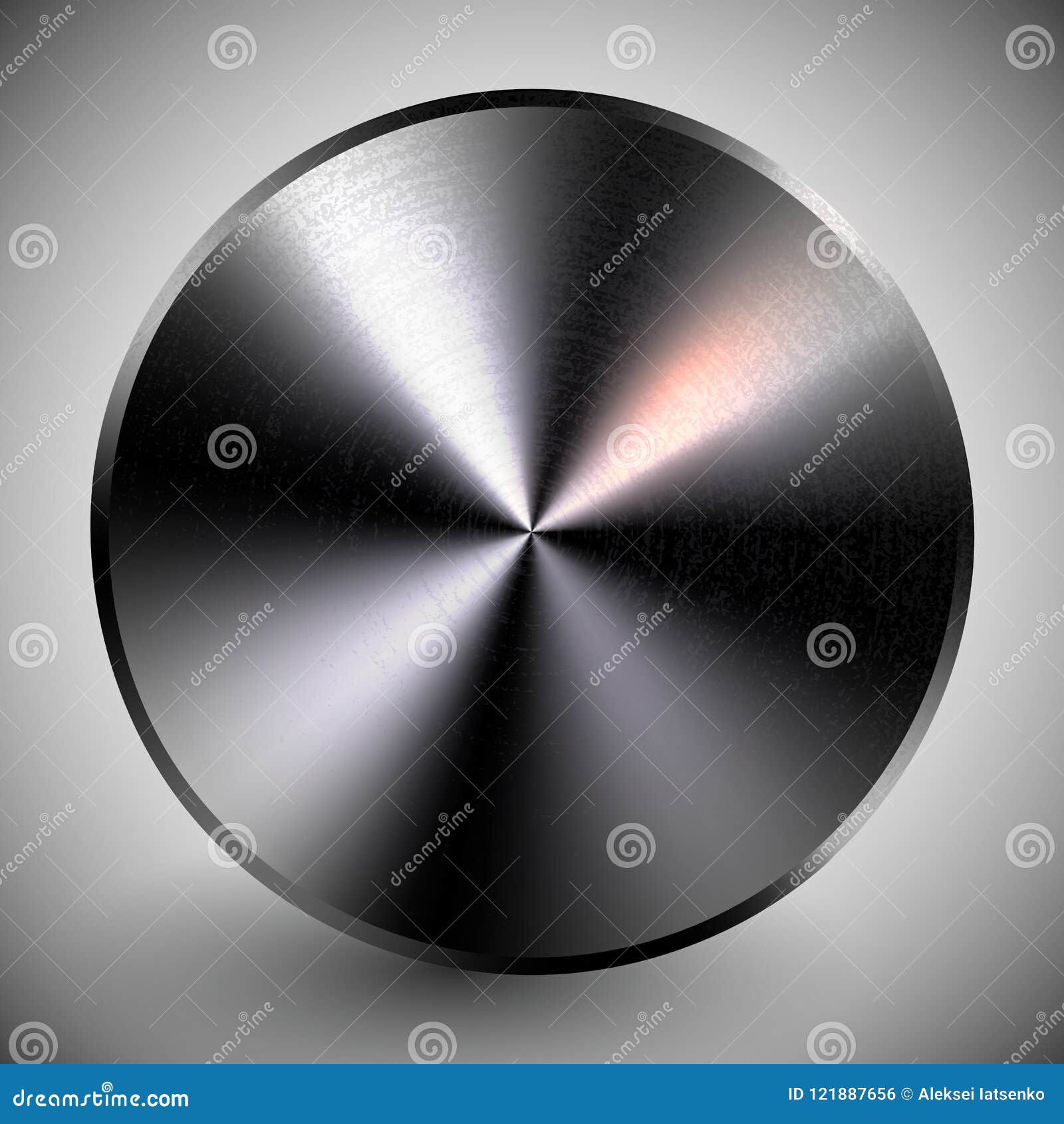 Metal Realistic Button Template Reflective Steel Stock Vector ...