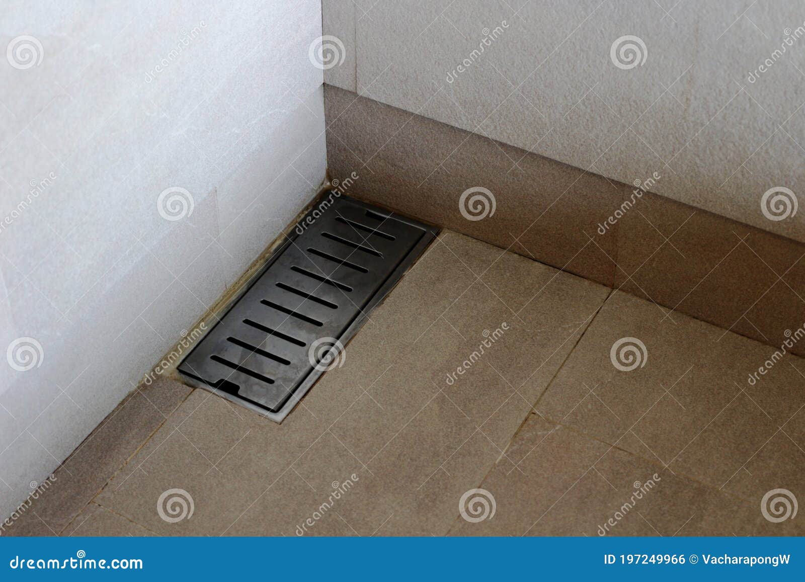 Metal Rectangle Grating Bath Room Water Drainage Stock Photo - Image of ...