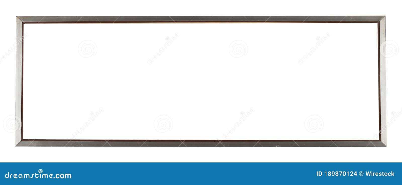 Metal Rectangular Frame for Panoramic Painting or Picture Isolated on a ...