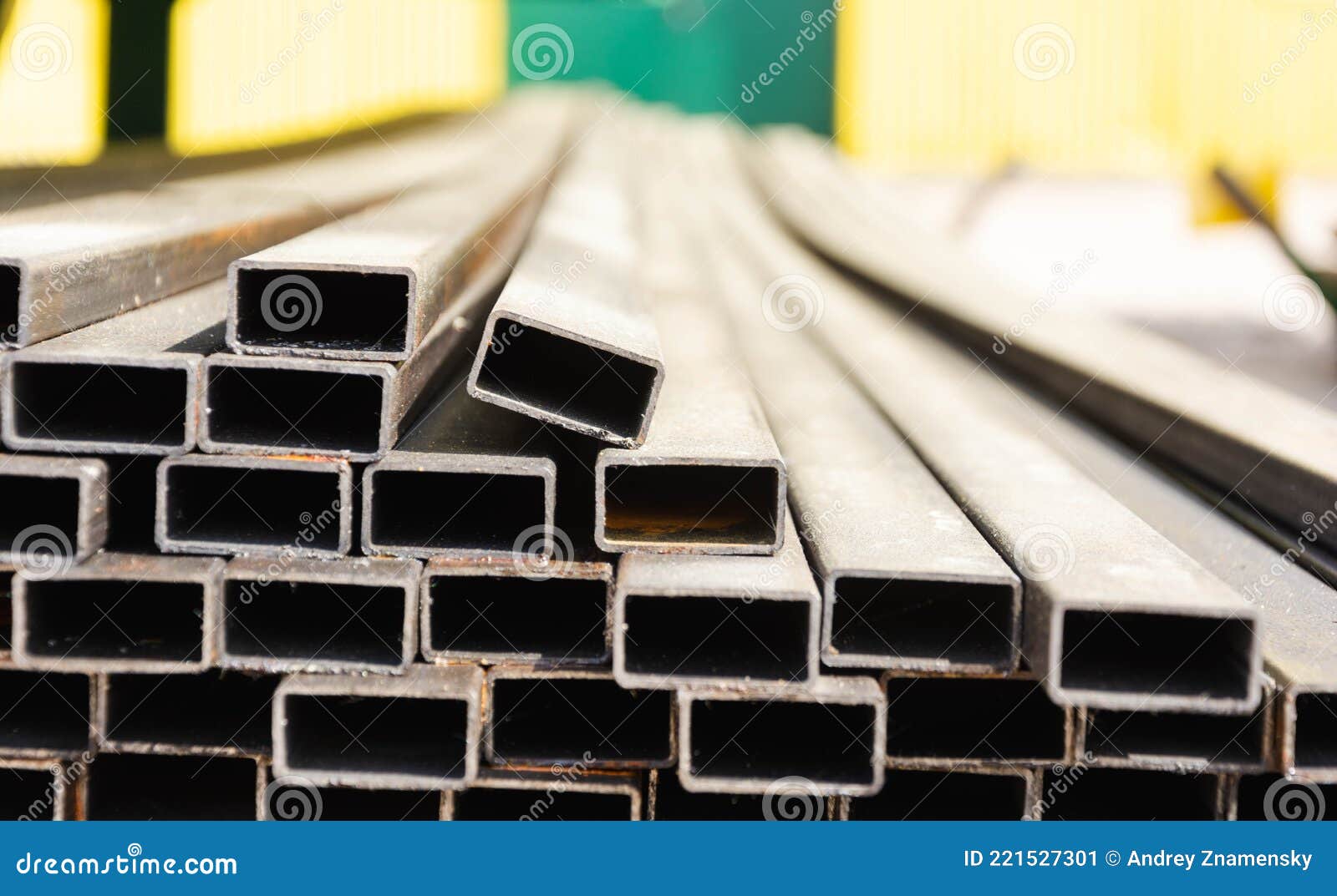 Metal Rectangular Profile in a Stack, Metal Pipes of Rectangular Cross ...