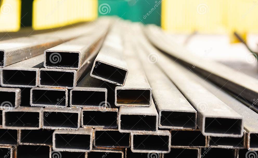 Metal Rectangular Profile in a Stack, Metal Pipes of Rectangular Cross ...