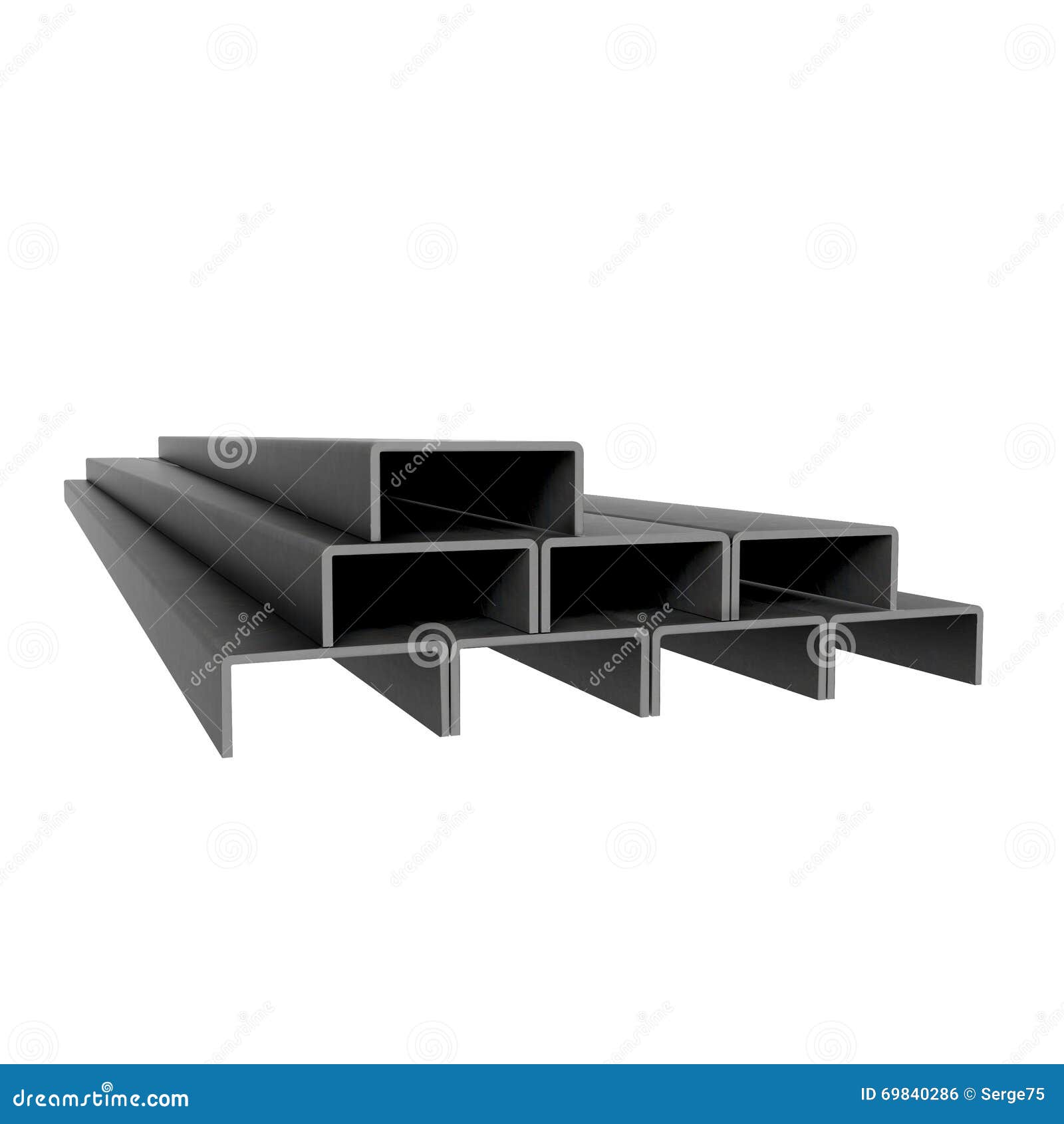 Metal rectangular rods stock illustration. Illustration of background ...