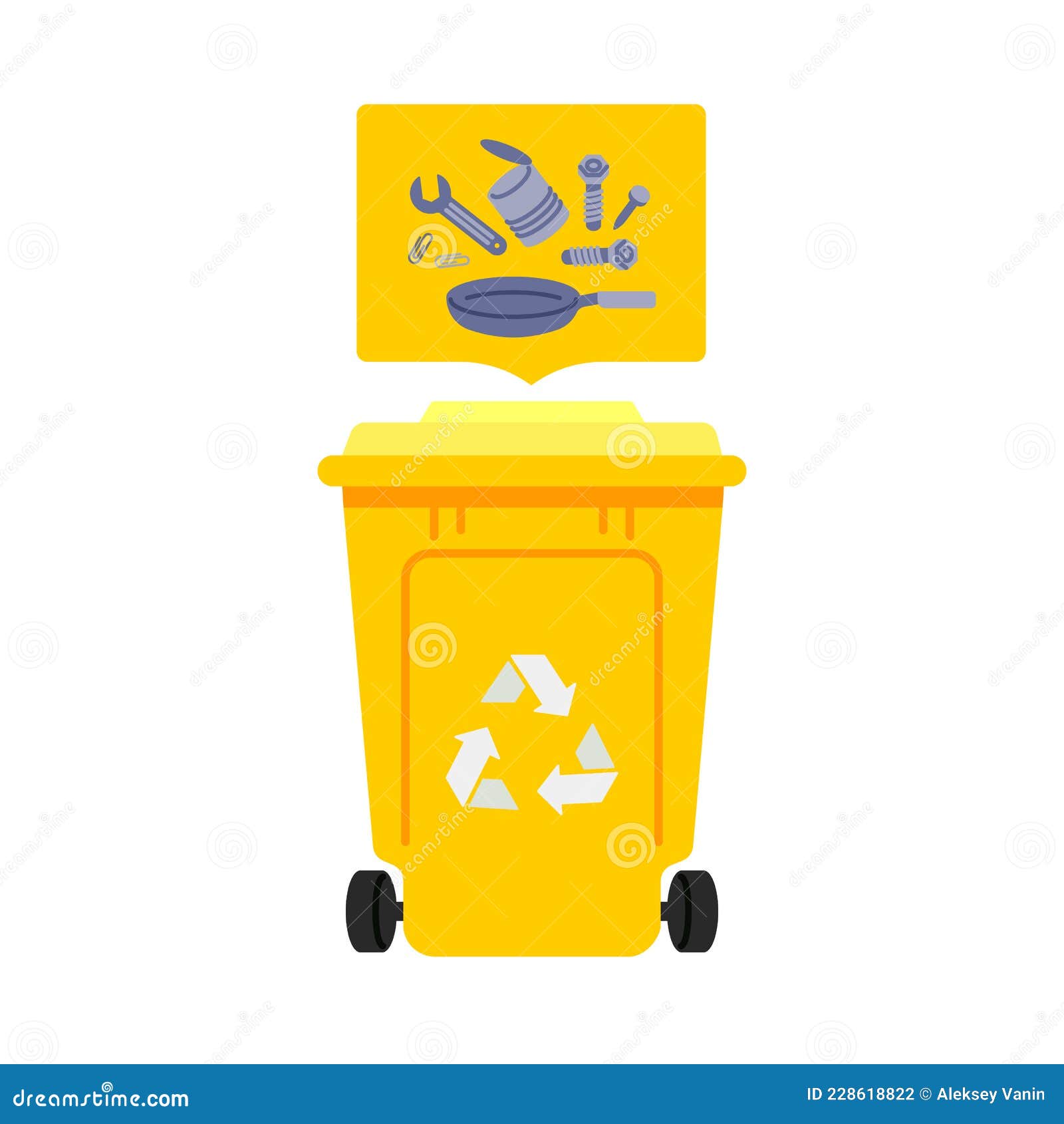Metal Recycling Bin Vector Illustration Stock Vector - Illustration of ...
