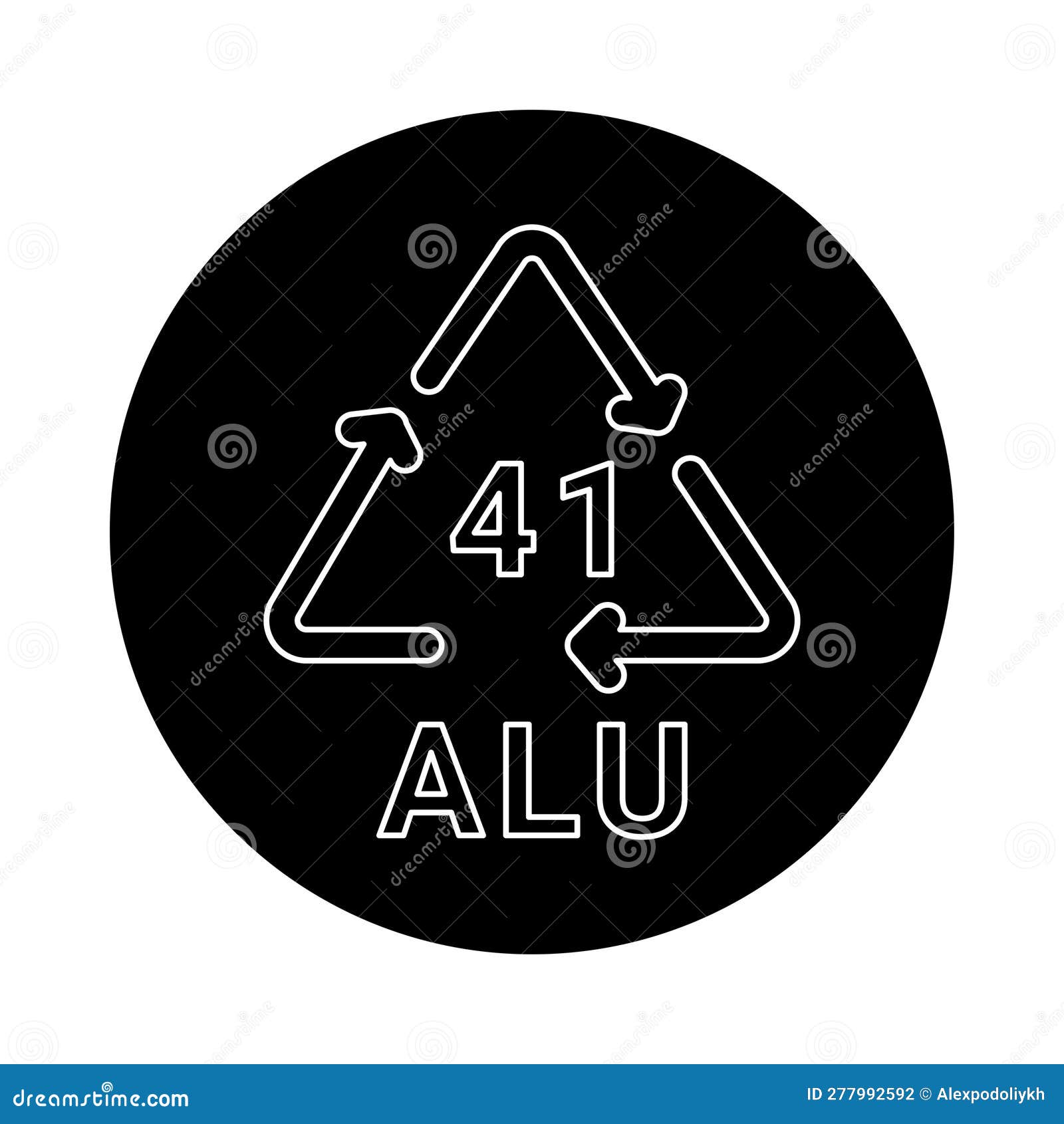 Metal Recycling Code ALU 41 Line Icon. Consumption Code Stock Vector ...