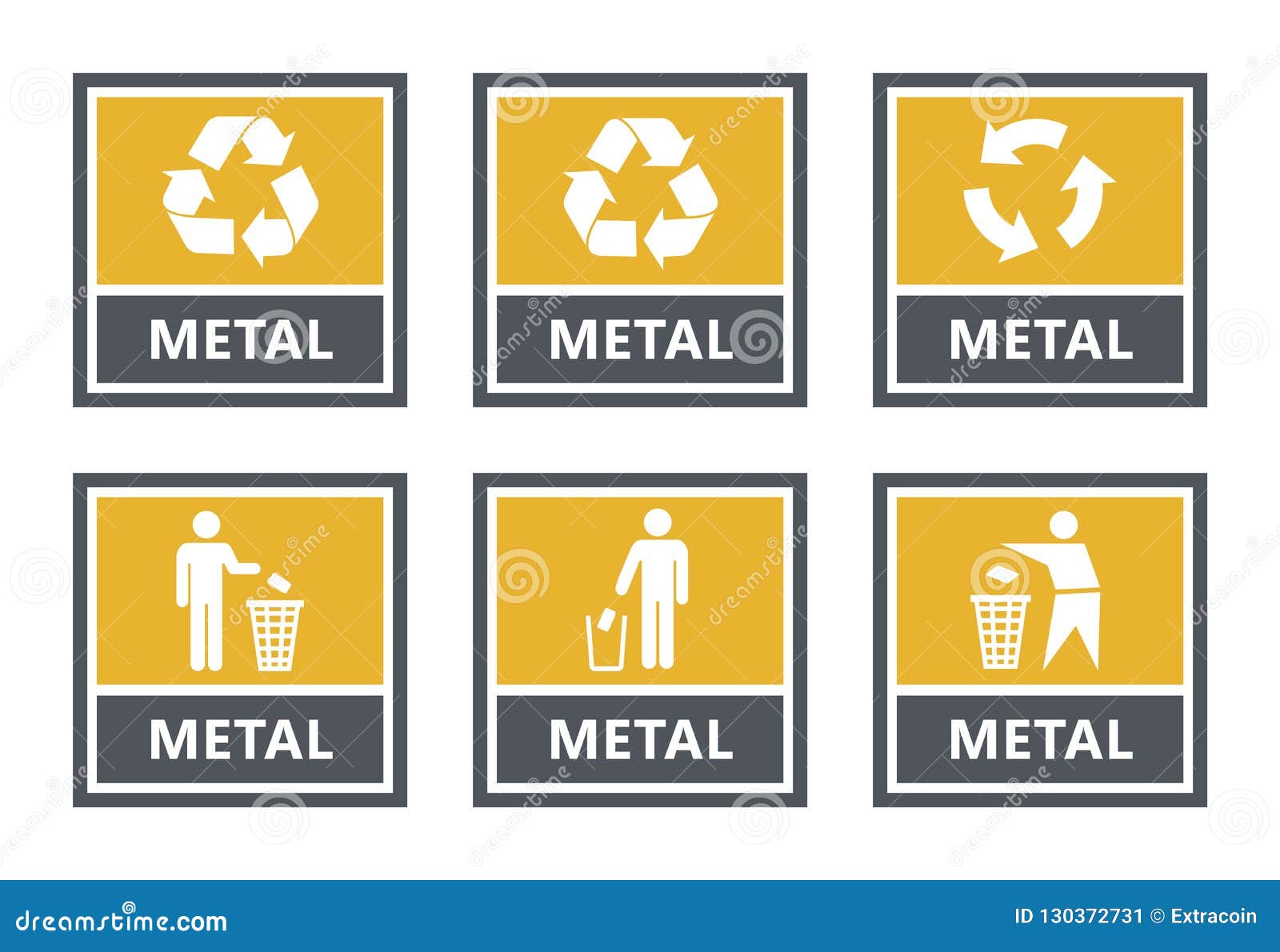 Metal Recycling Labels Set, Waste Sorting Icons Stock Vector ... Metal Recycling Labels Set, Waste Sorting Icons Stock Vector ...