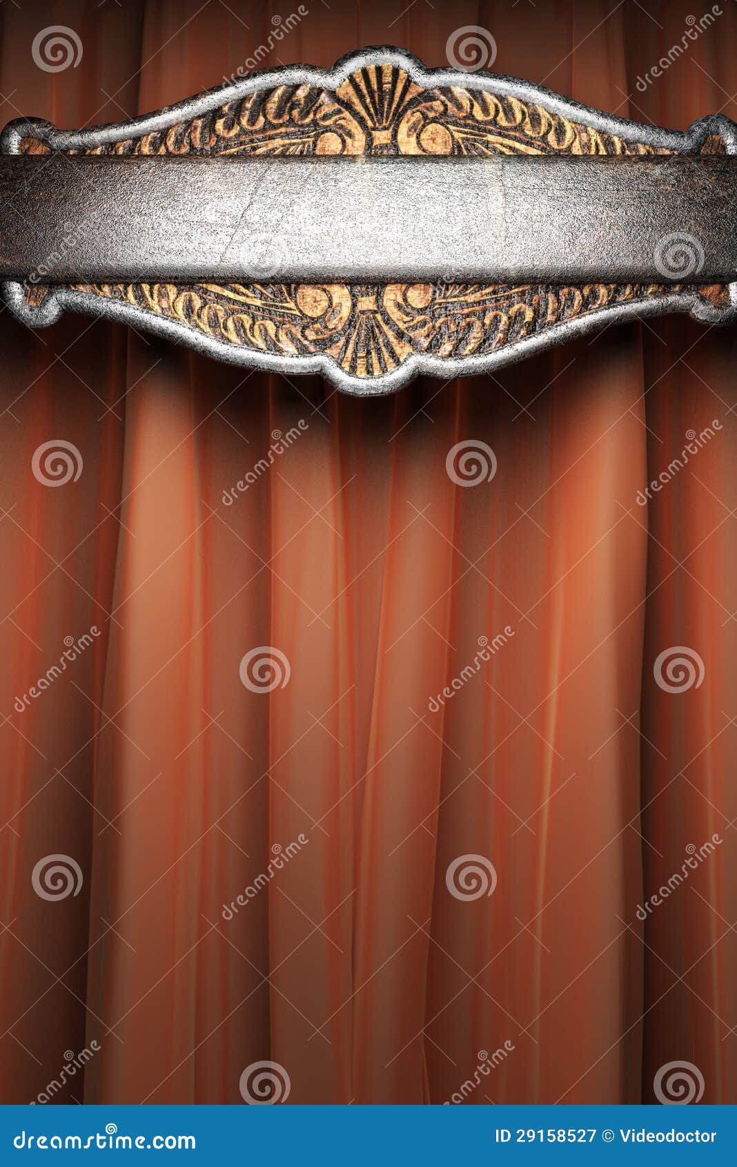 Metal on red curtain stock illustration. Illustration of event - 29158527