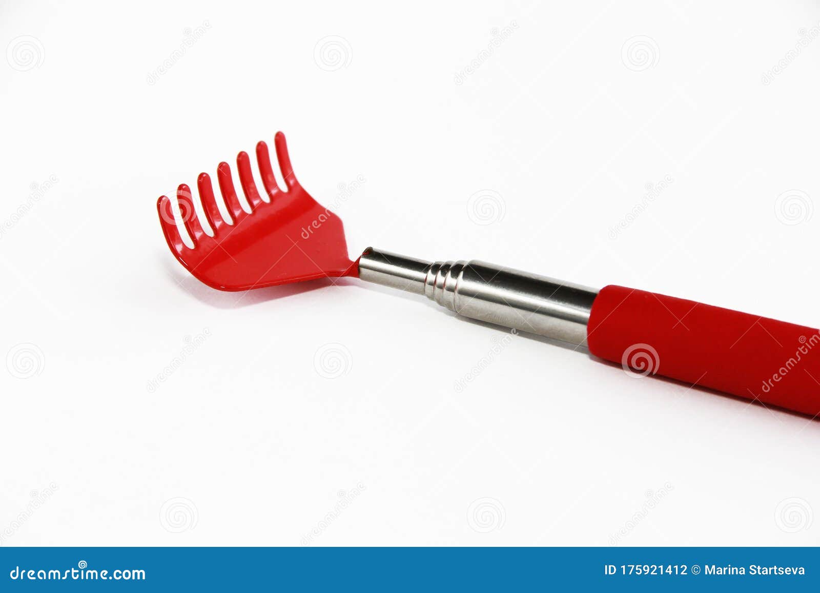 Metal Red Rake Tool on a White Background Stock Photo - Image of farm ...