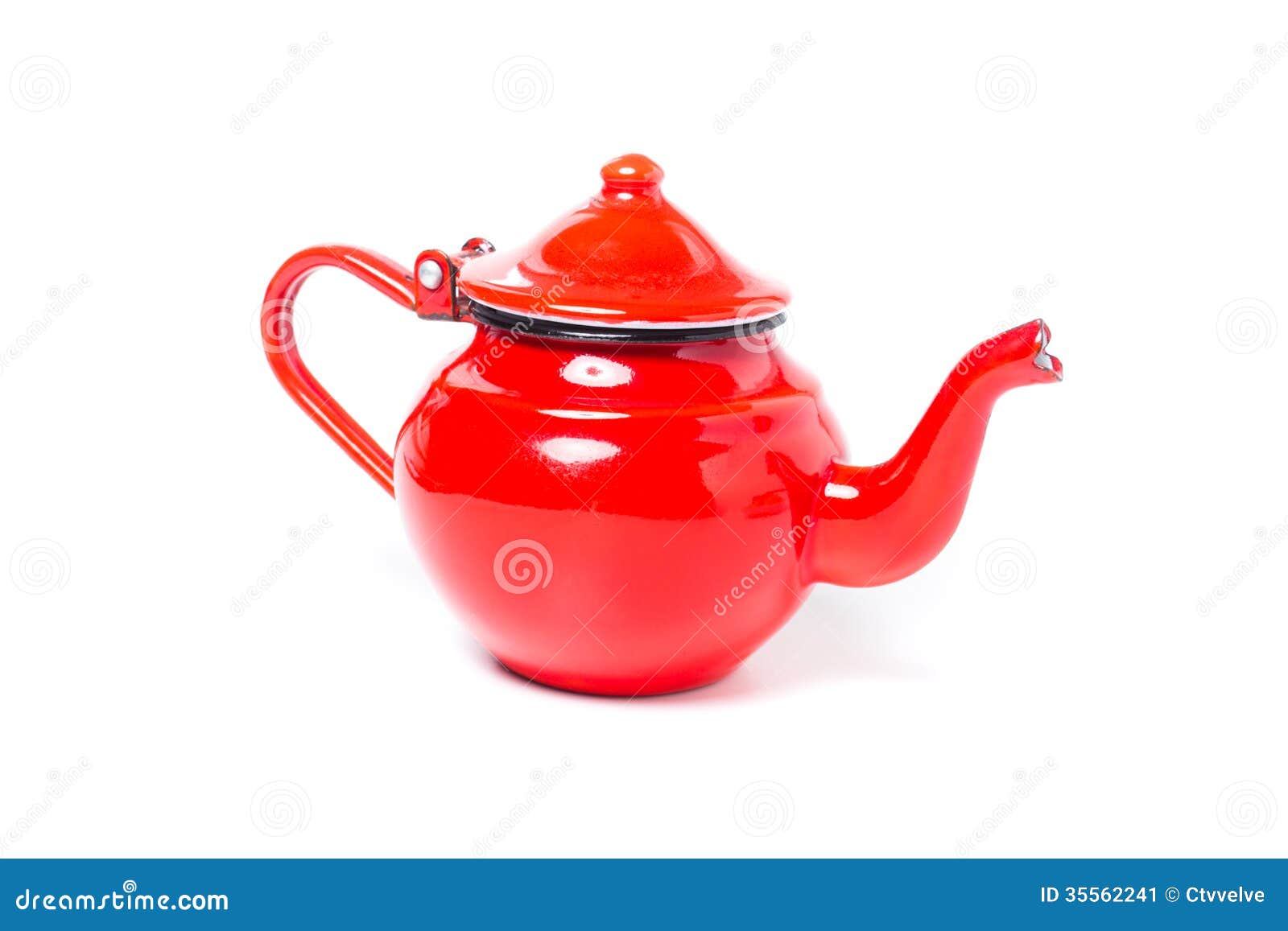 Metal red teapot stock image. Image of black, kitchen - 35562241