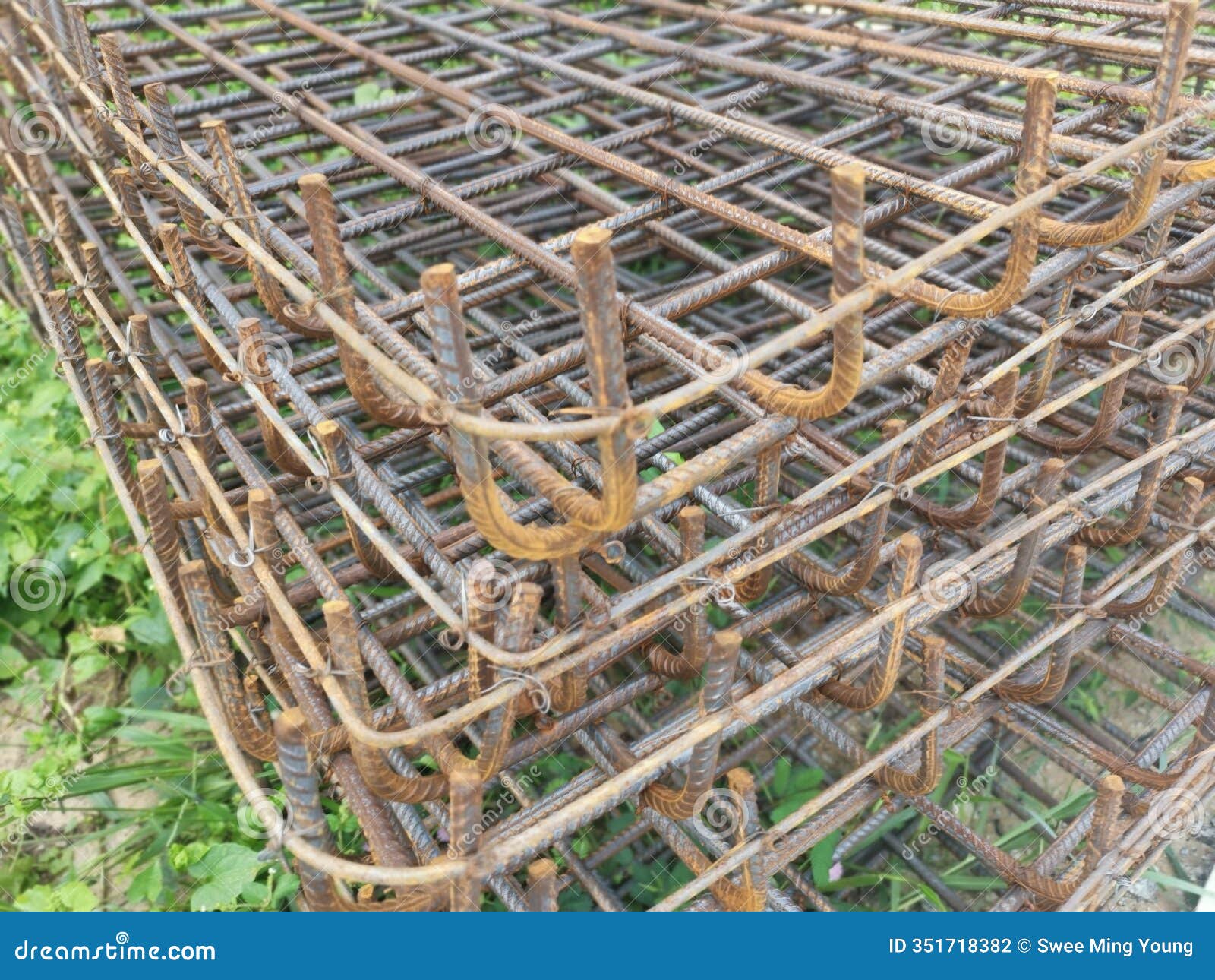 Metal Reinforced Frame or Block Lay on the Construction Site for Usage ...