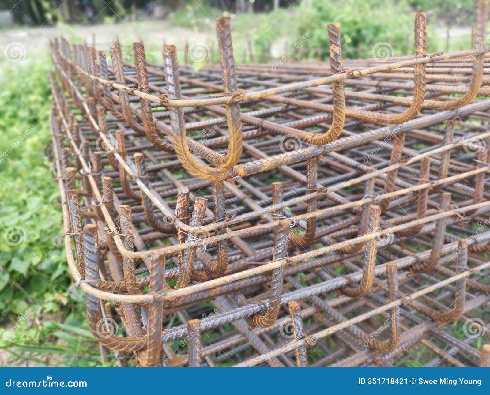 Metal Reinforced Frame or Block Lay on the Construction Site for Usage ...