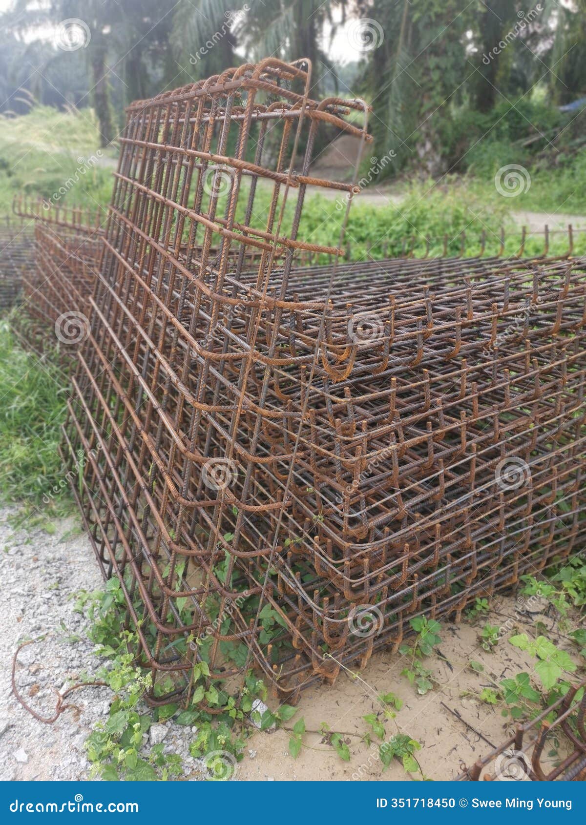 Metal Reinforced Frame or Block Lay on the Construction Site for Usage ...