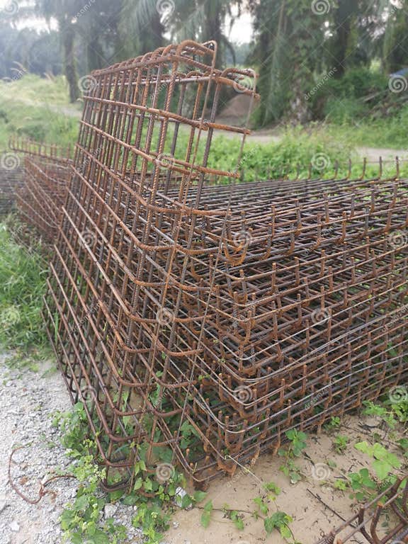 Metal Reinforced Frame or Block Lay on the Construction Site for Usage ...