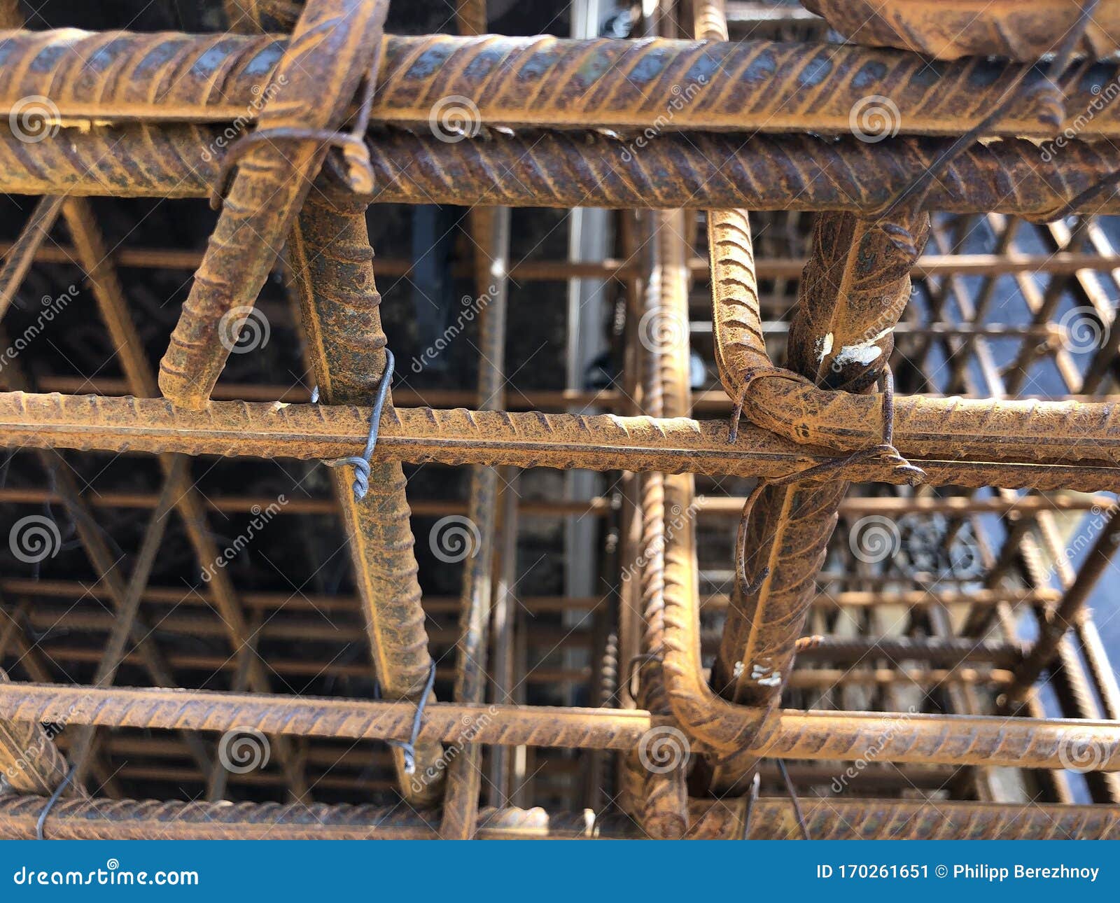 Metal Reinforcement of Concrete Wall with Metal Clamps Stock Image ...