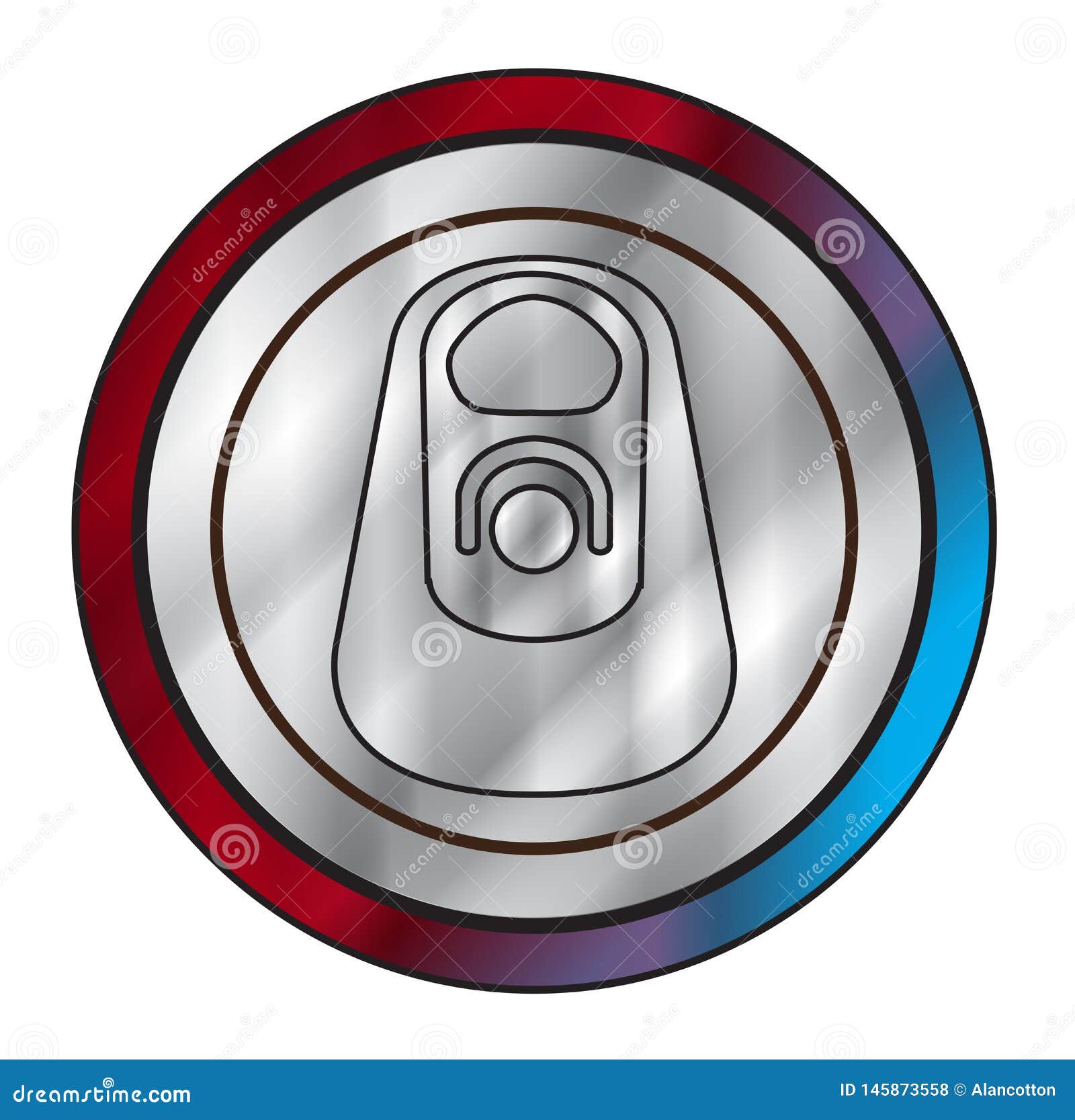 Metal RIng Pull stock vector. Illustration of isolated - 145873558