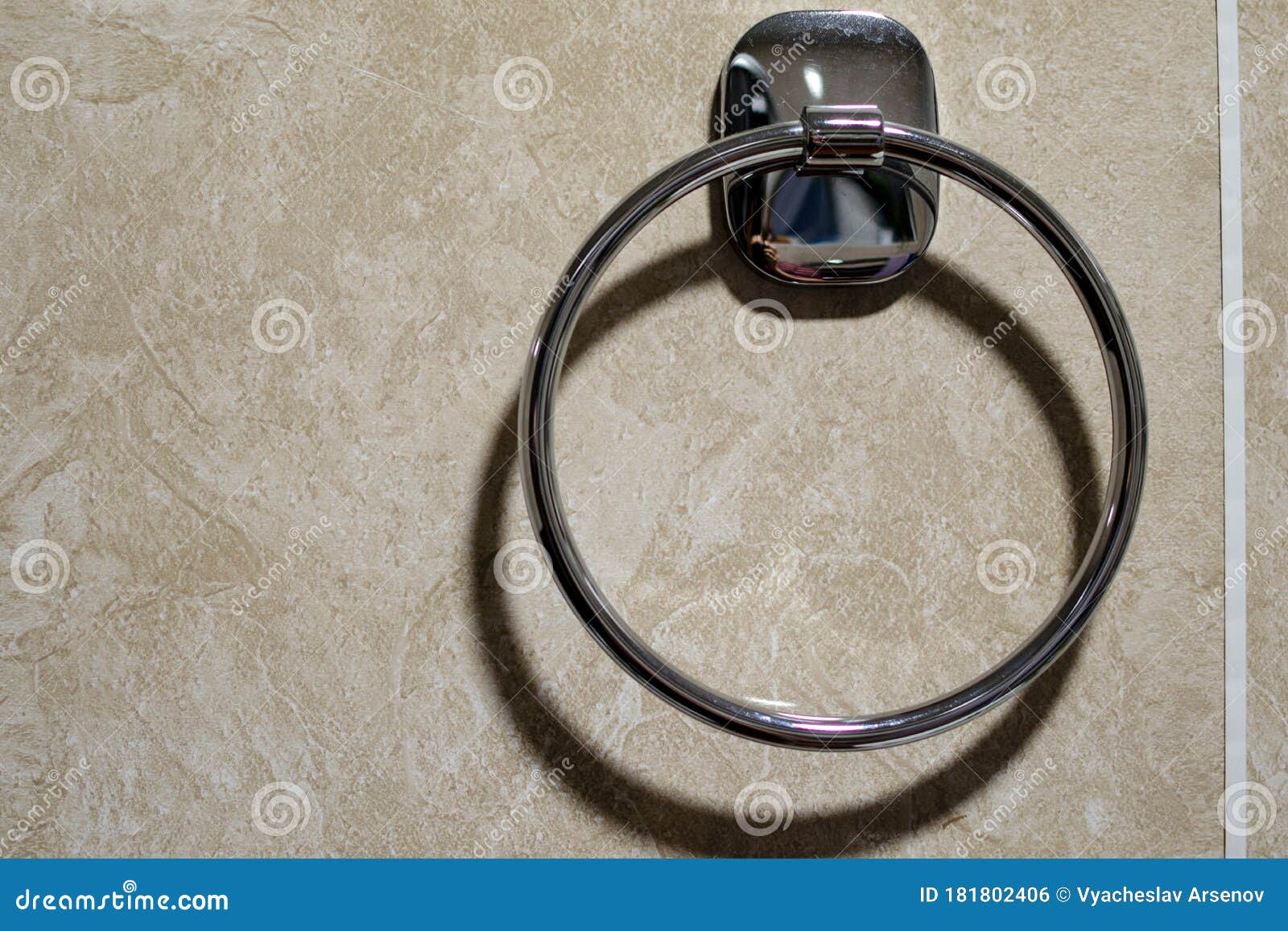 Metal Ring on the Wall in the Bathroom Stock Photo - Image of open ...