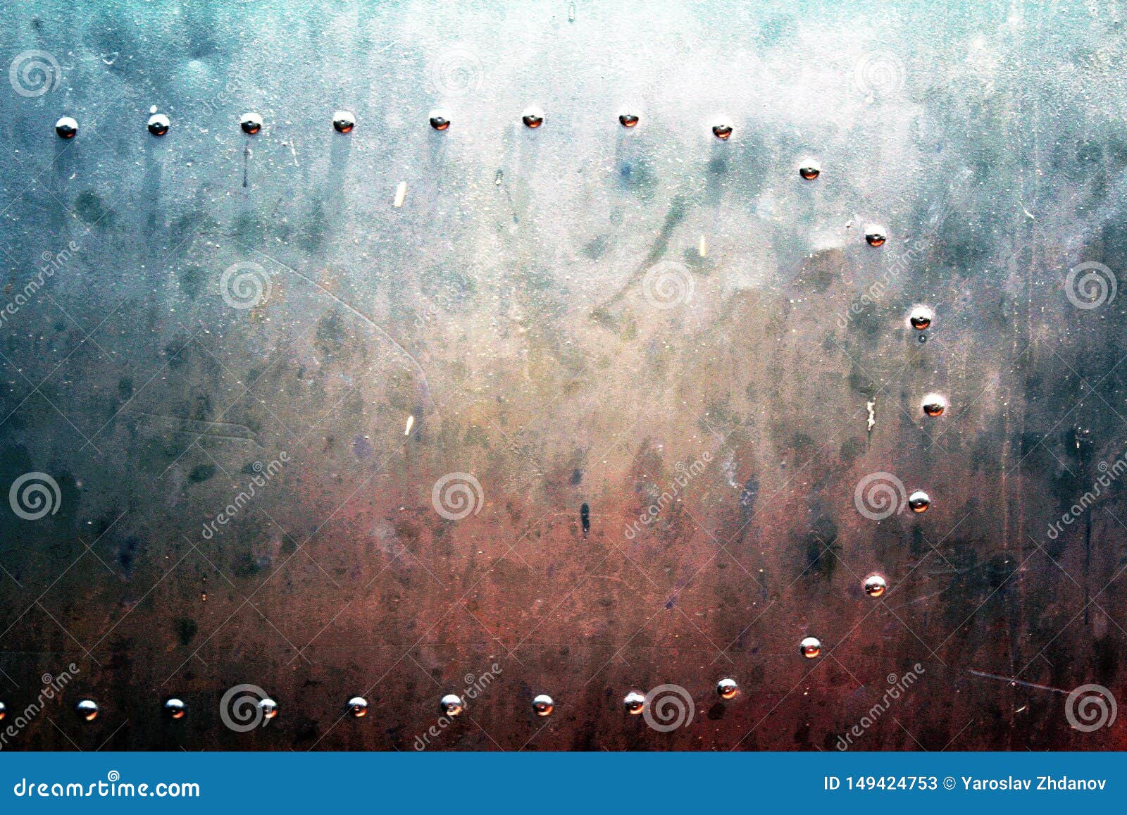 Old Metal Wall with Rivets. Grunge Background. Stock Image - Image of ...