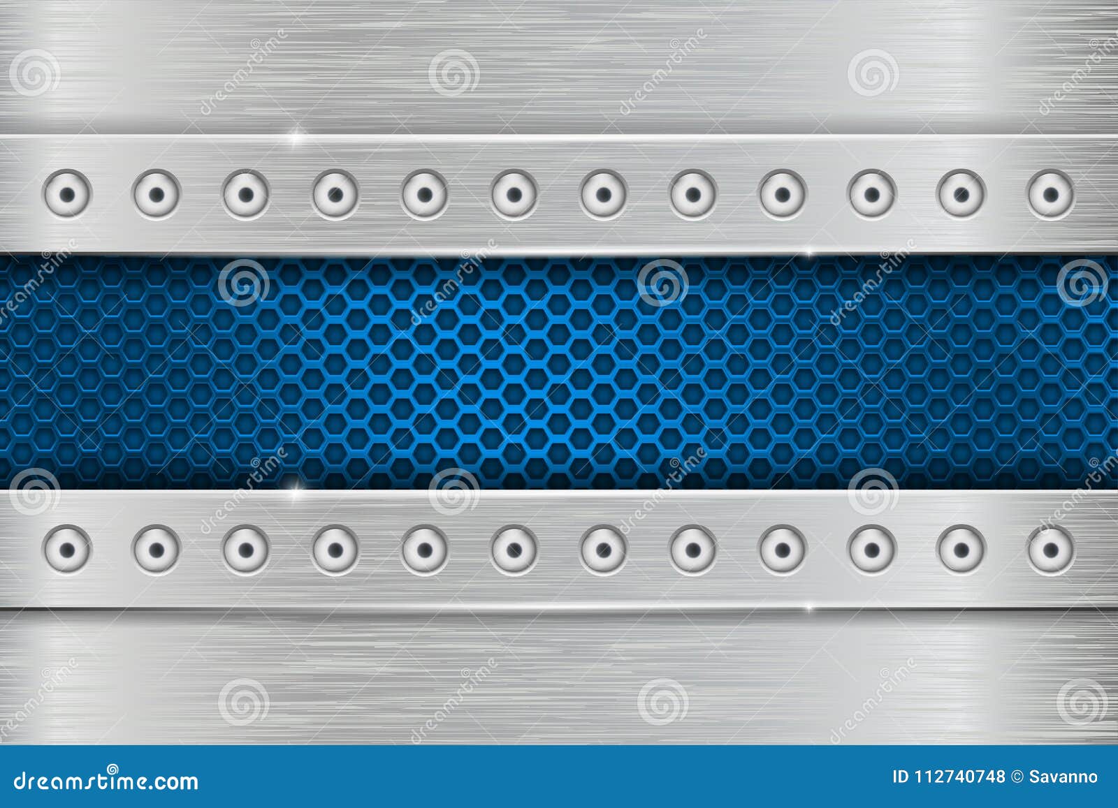 Blue Perforated Metal Texture, Abstract Background Cartoon Vector ...