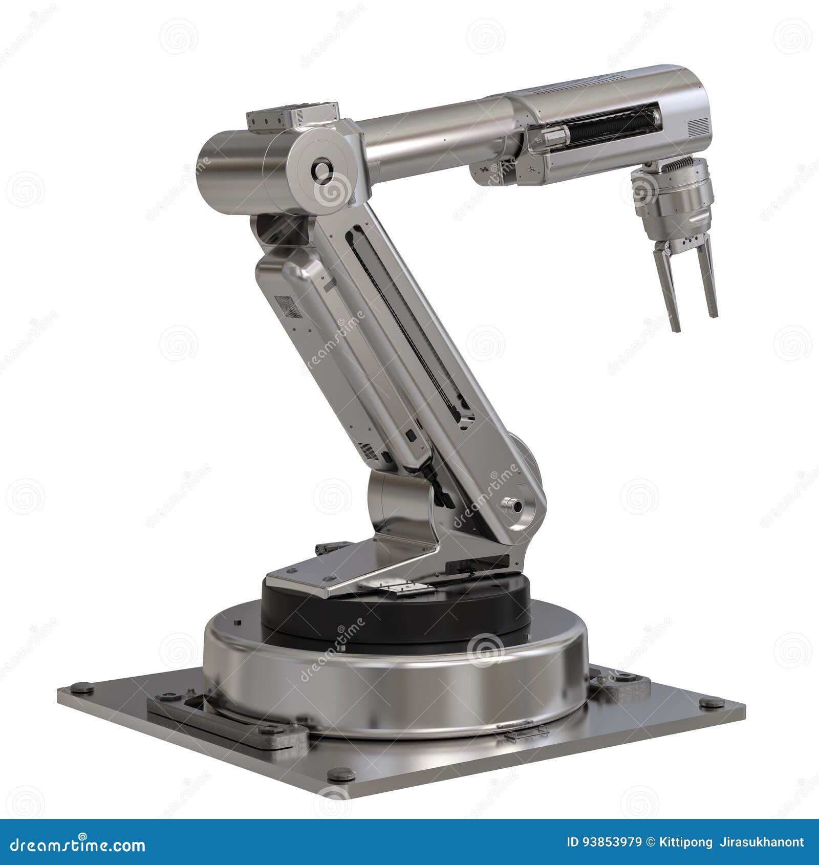 Rendering Metal Valve On Curved Pipe, Isolated White Background. Stock ...