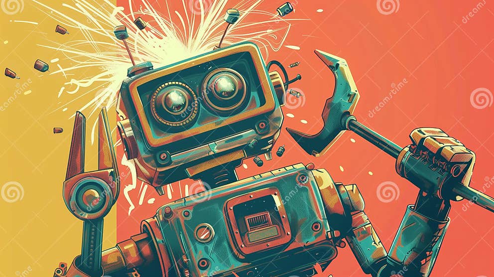 Metal Robot Crash Broken Error with Spark. by Generative Ai Stock ...