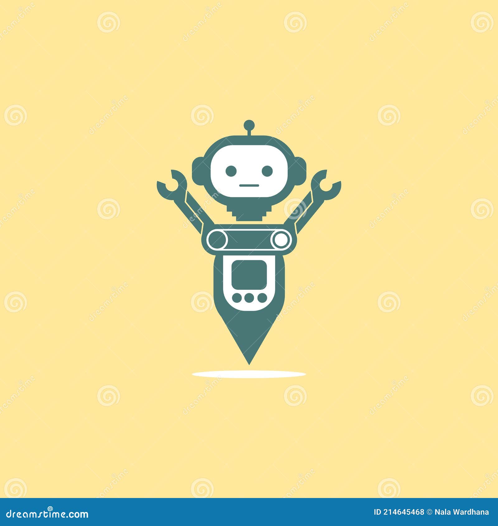 Metal Robot Flat Illustration Vector Image Stock Vector - Illustration ...