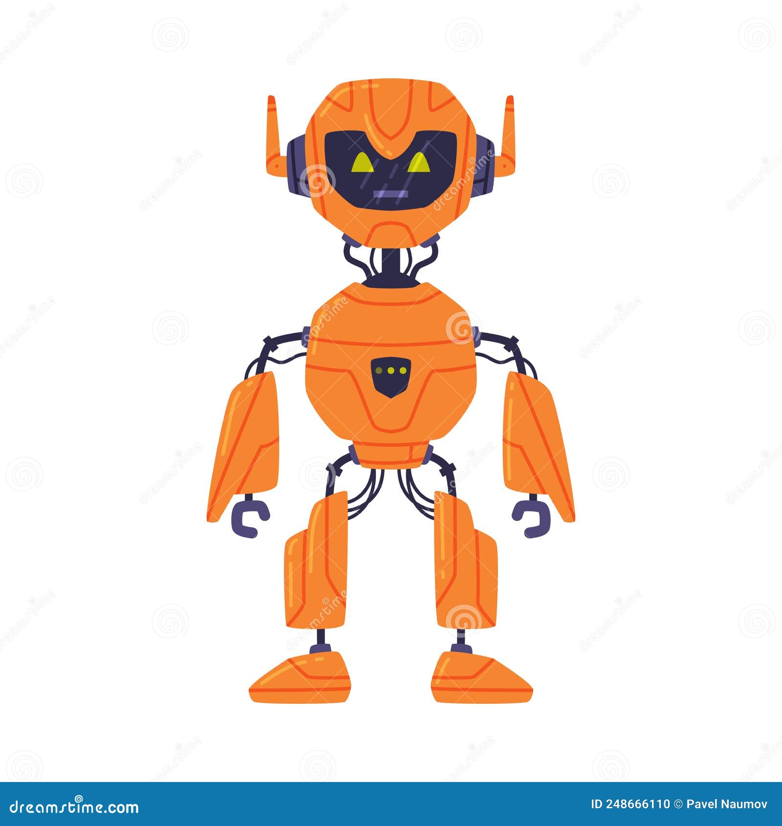 Metal Robot Machine with Limbs for Labor Automation Vector Illustration ...