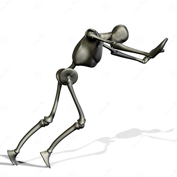 Metal robot pushing stock illustration. Illustration of person - 26473882