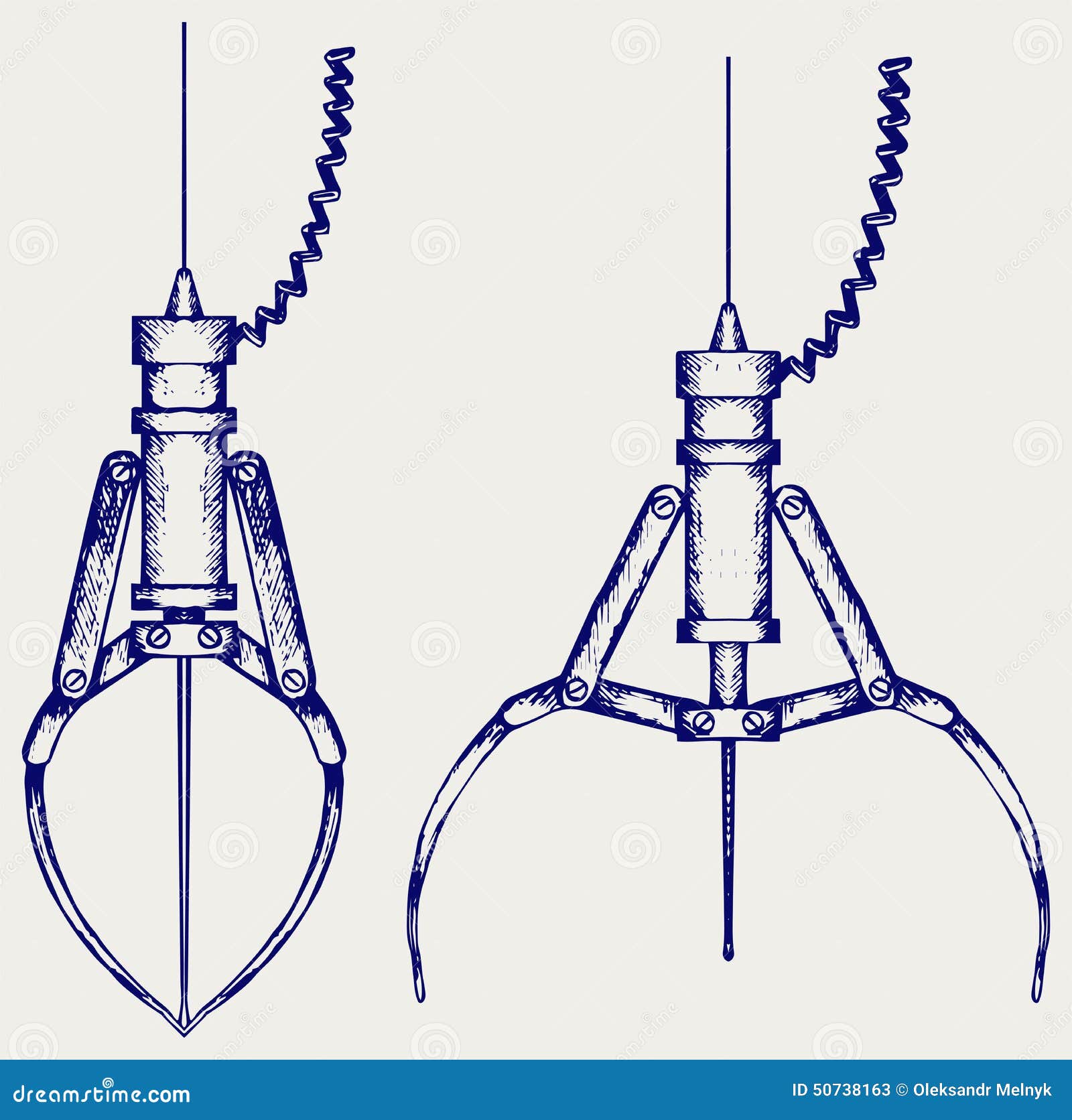 Robotic Claw Icon. Linear Logo Of Open Grabber. Black Simple ...