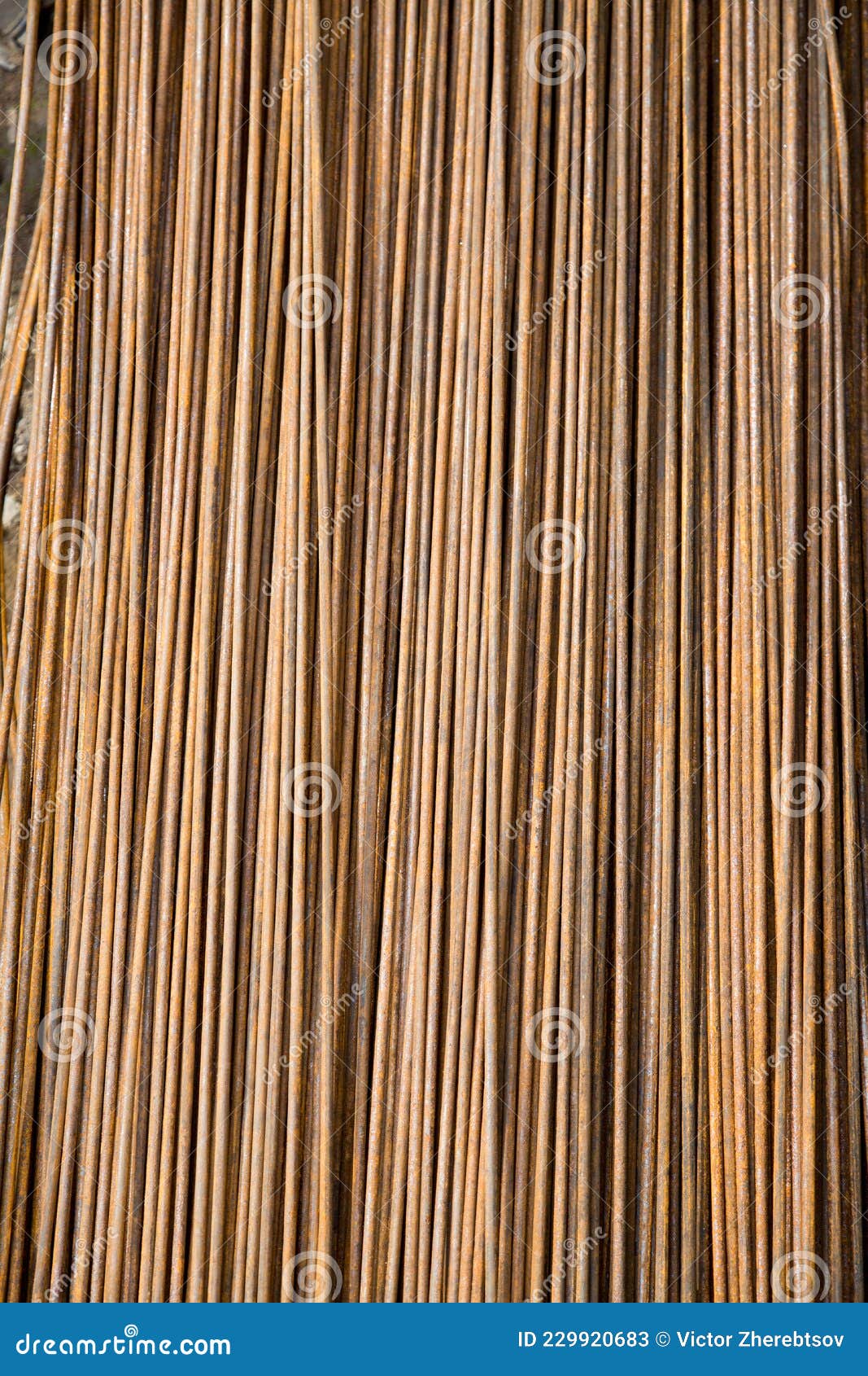 A Metal Rod of Steel Folded in a Stack with Traces of Rust ...