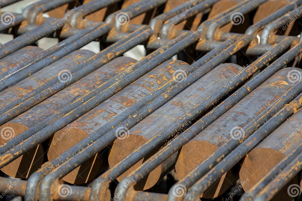 Many rusty Metal Rods stock image. Image of steel, weight - 145036259